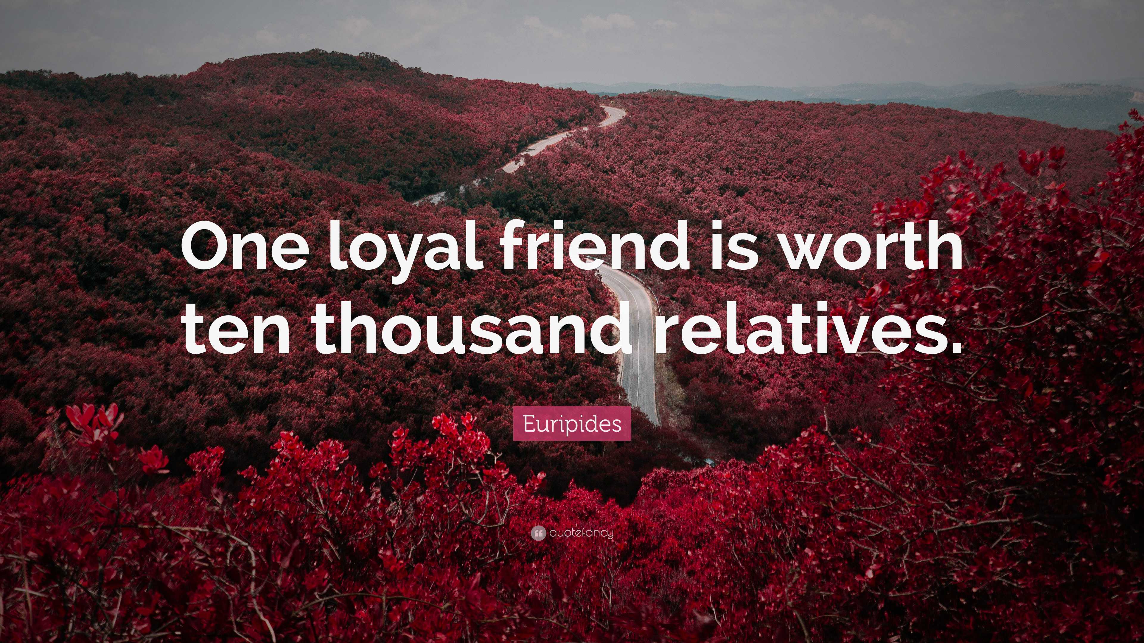 Euripides Quote: “One loyal friend is worth ten thousand relatives.”