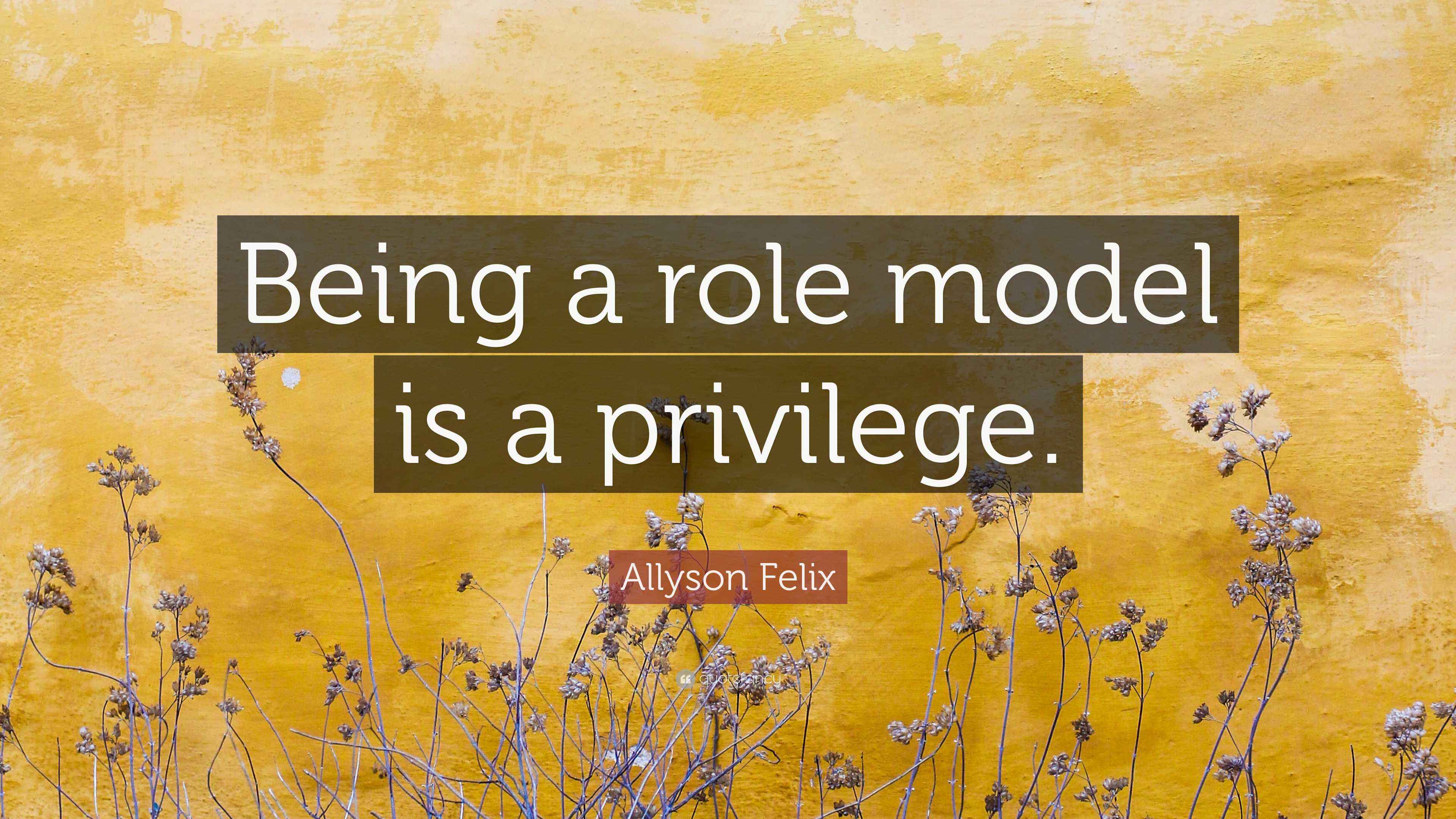 Allyson Felix Quote: “Being a role model is a privilege.”