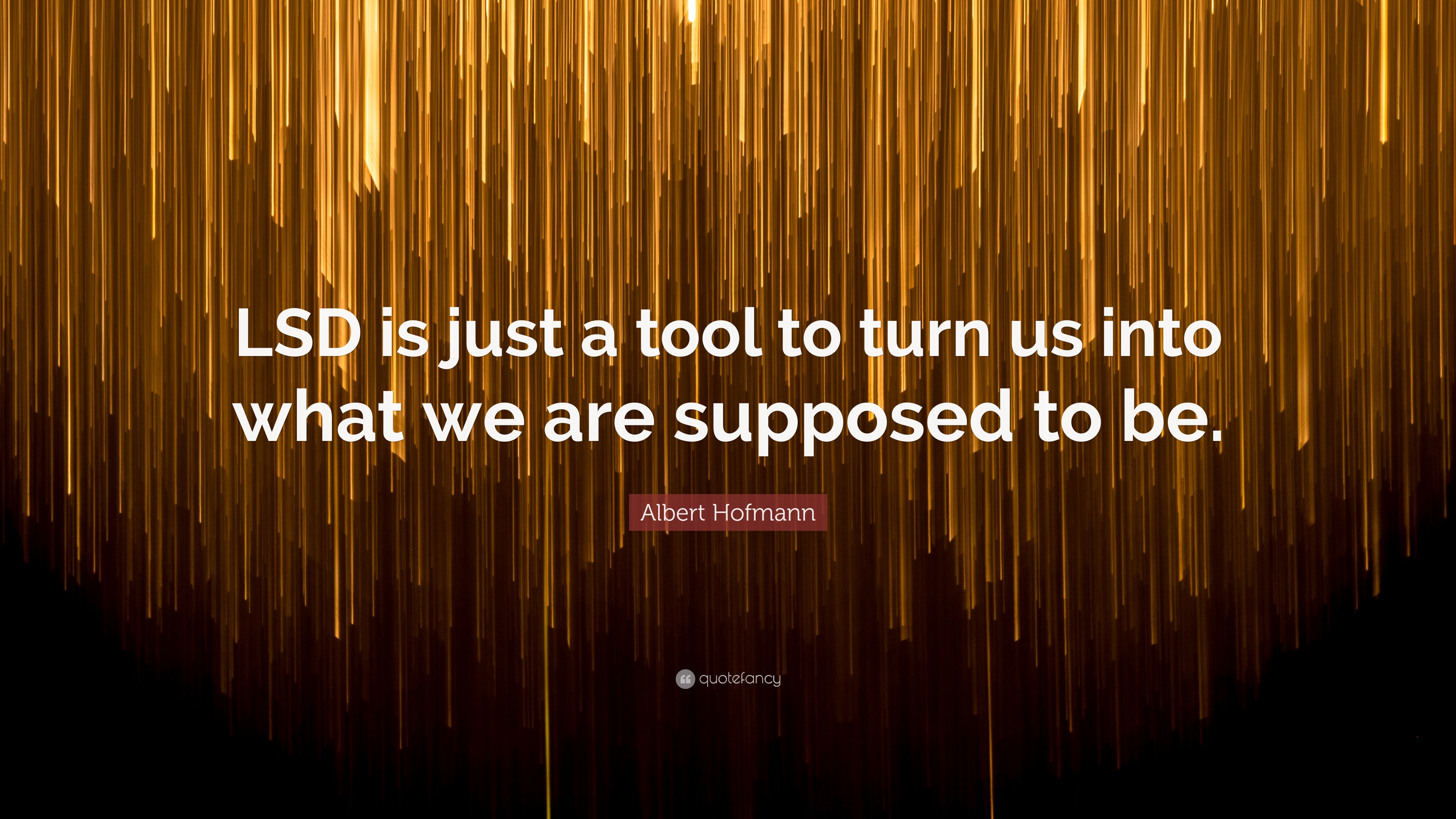 Albert Hofmann Quote: “LSD is just a tool to turn us into what we are ...