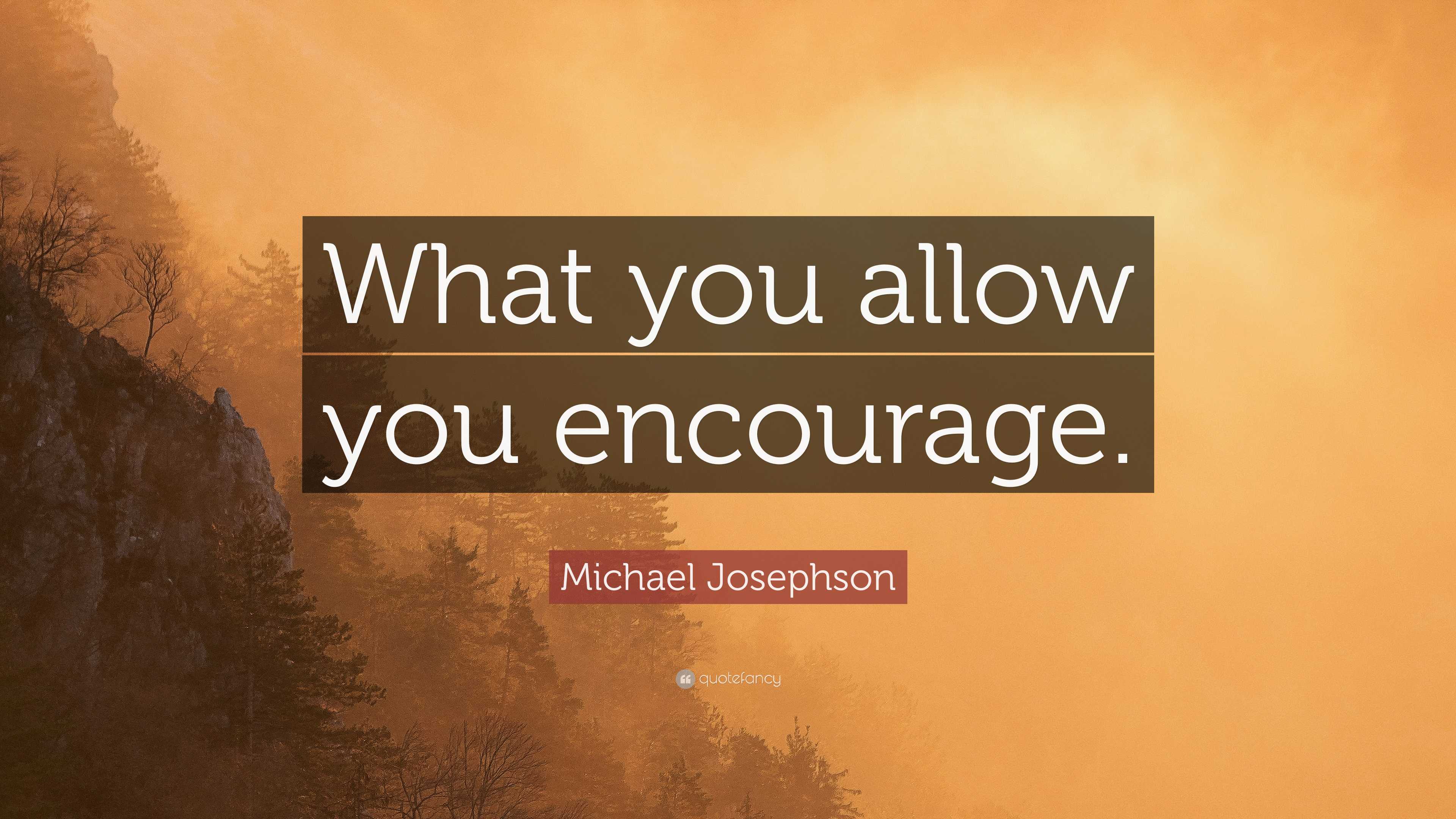 Michael Josephson Quote: “What you allow you encourage.”