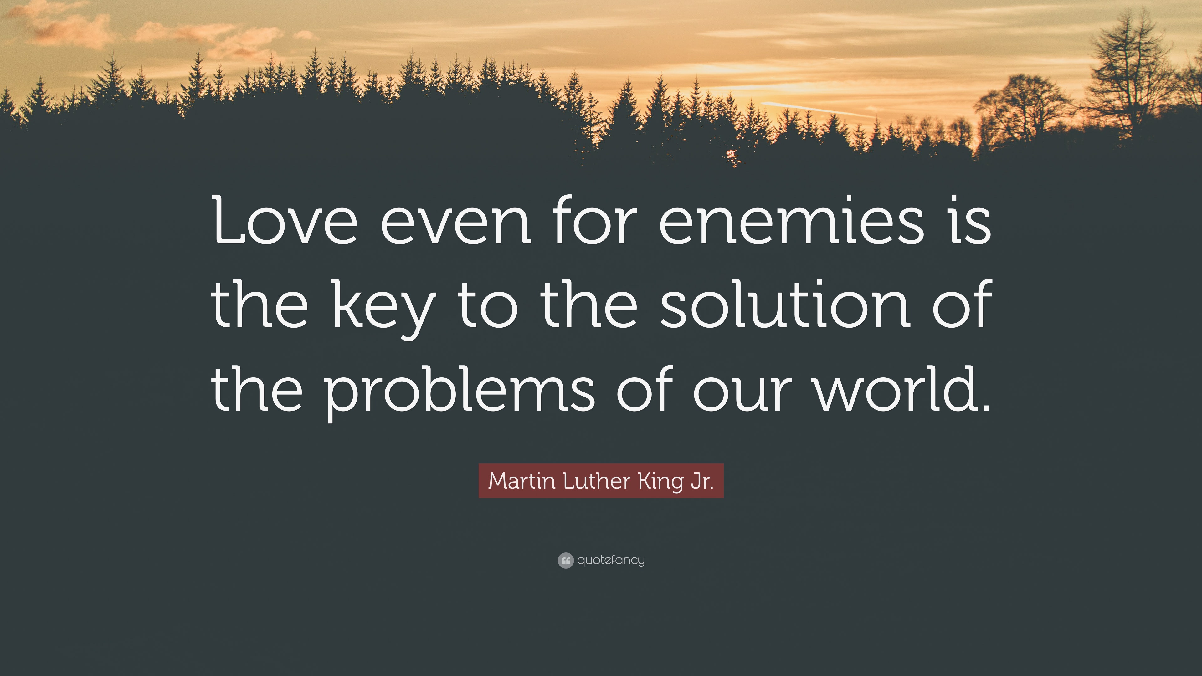 Martin Luther King Jr. Quote: “Love even for enemies is the key to the ...