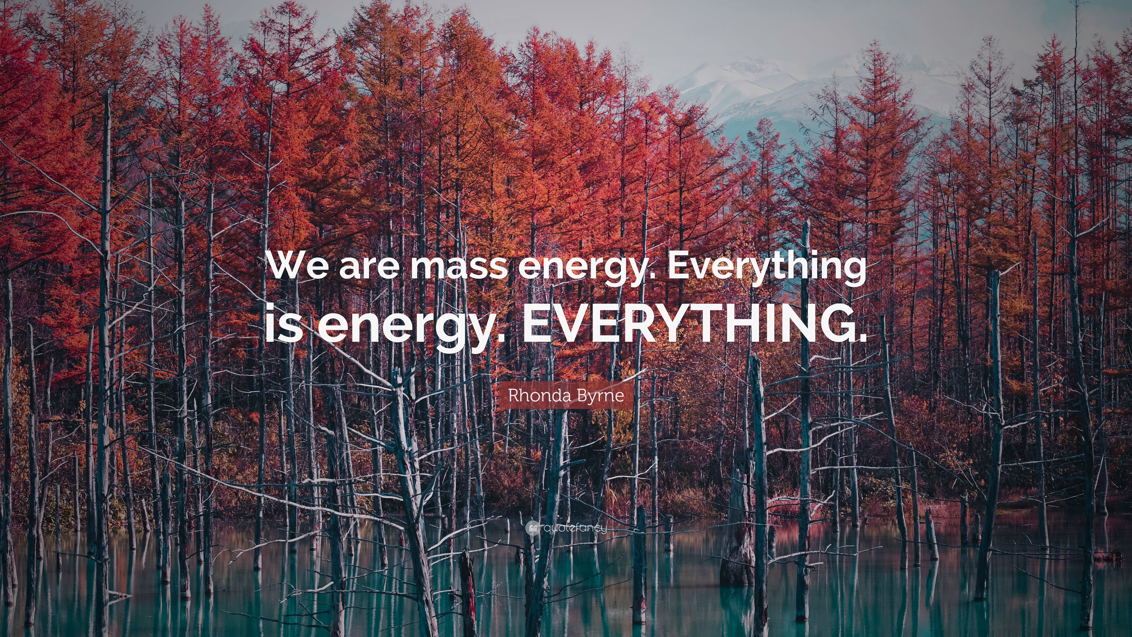 Rhonda Byrne Quote: “We are mass energy. Everything is energy. EVERYTHING.”