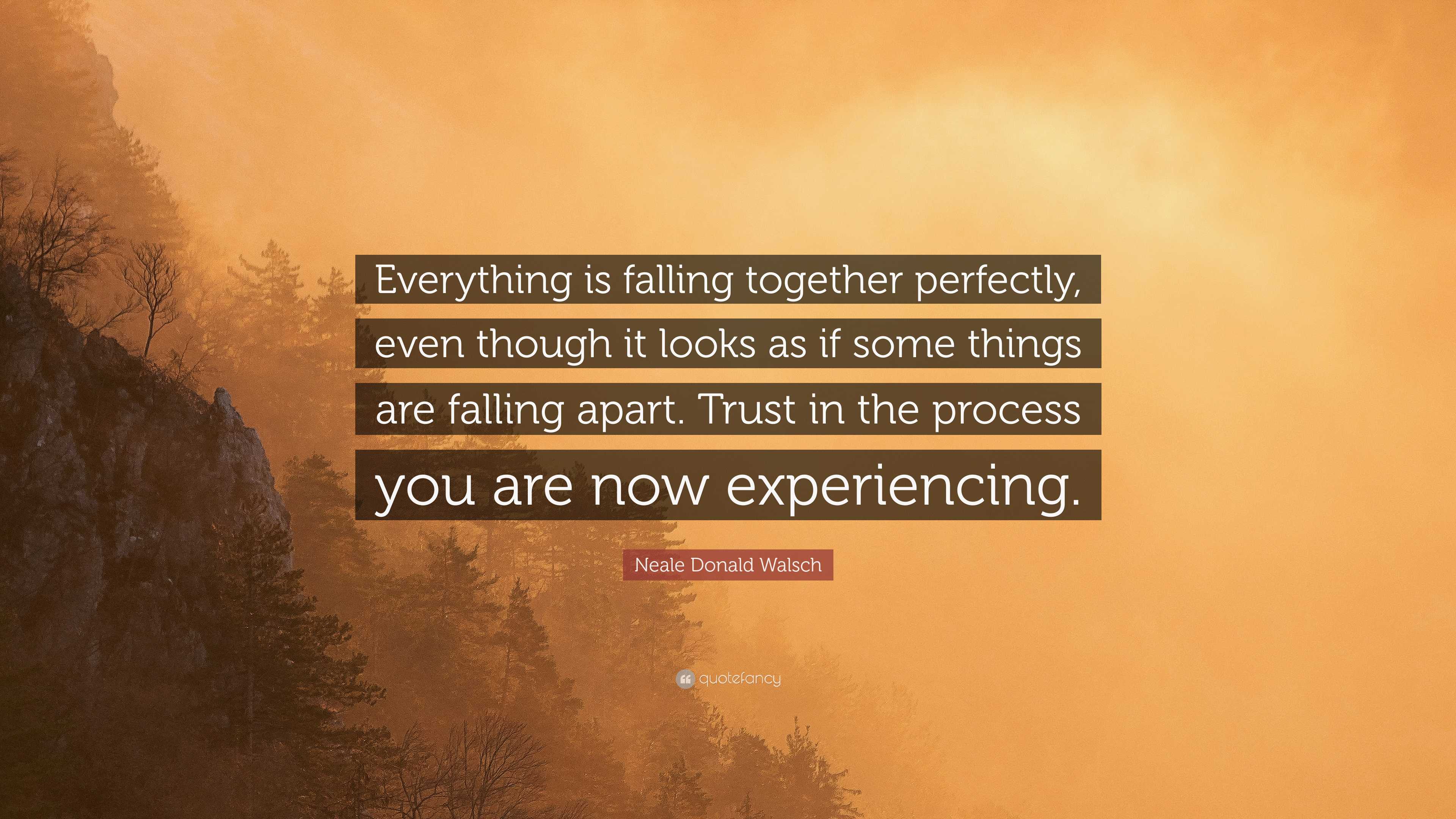 Neale Donald Walsch Quote: “Everything is falling together perfectly ...
