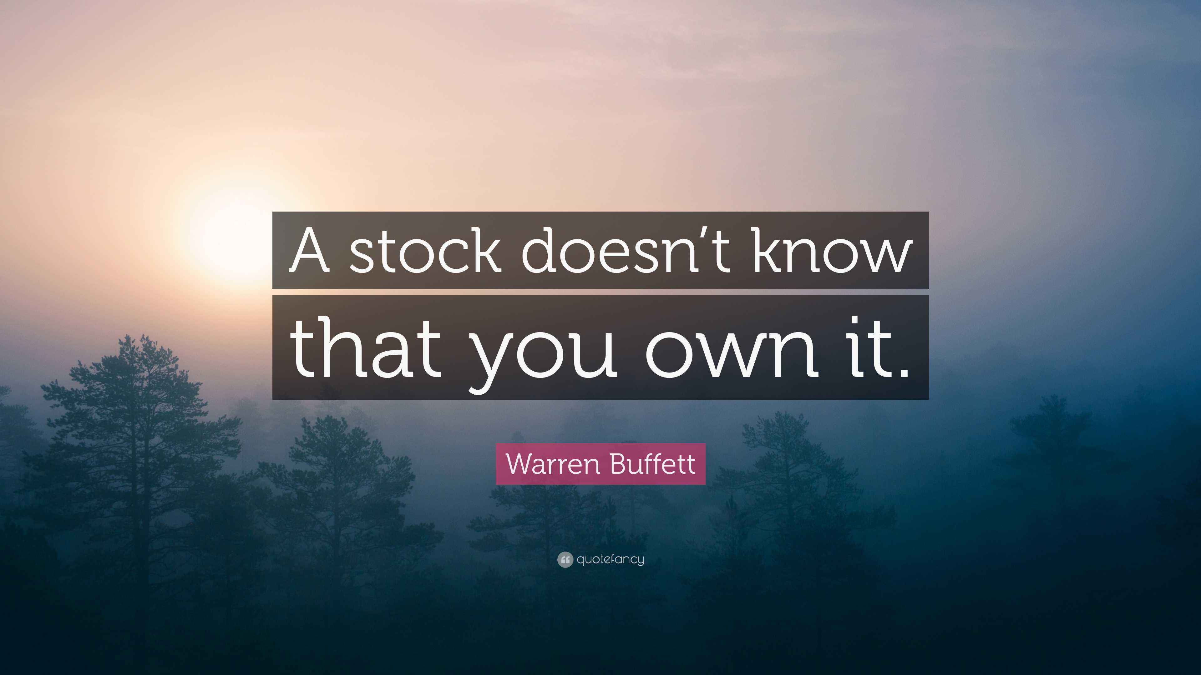 Warren Buffett Quote: “A stock doesn’t know that you own it.”