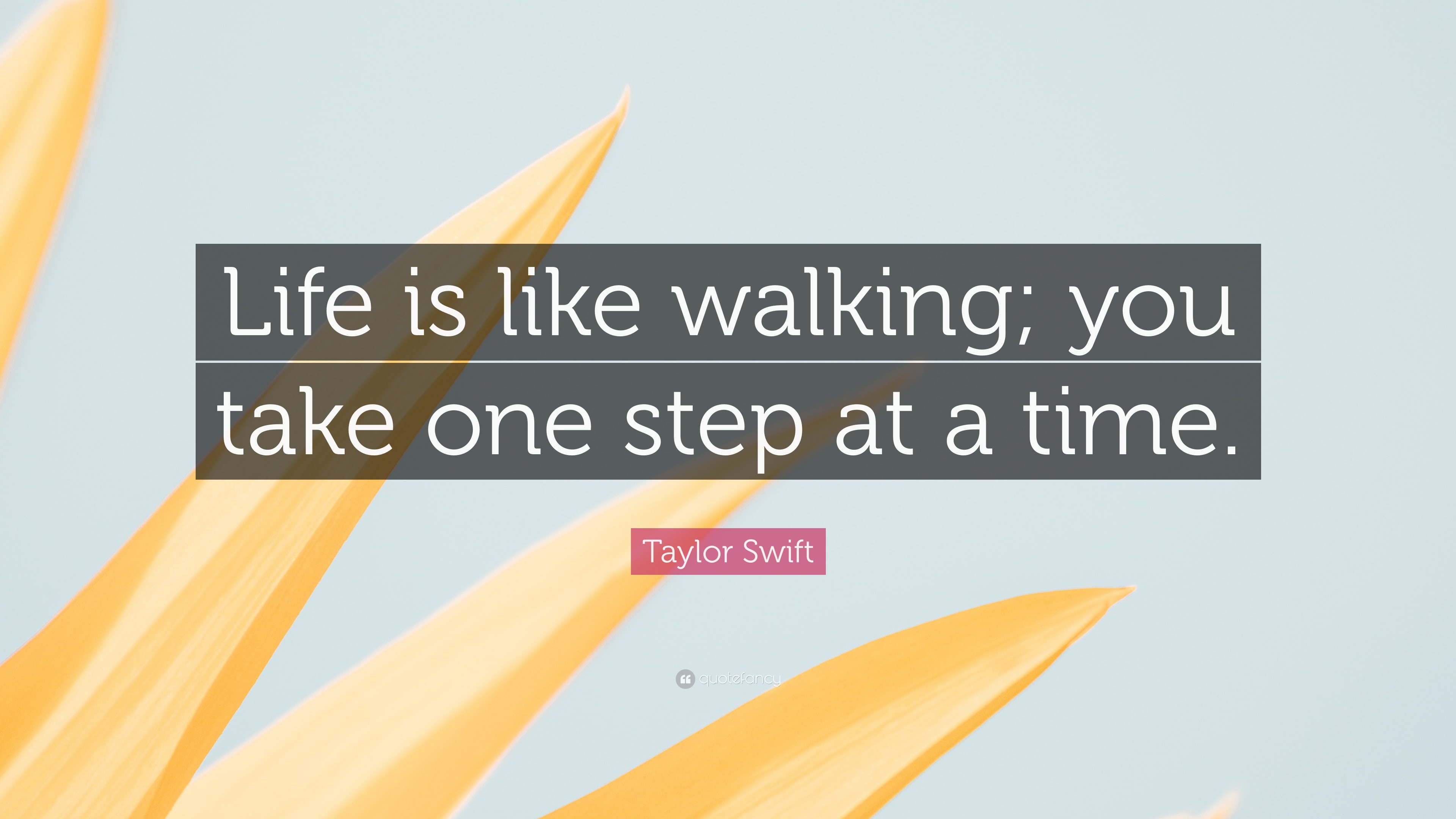 Taylor Swift Quote: “Life is like walking you take one step at a time.”