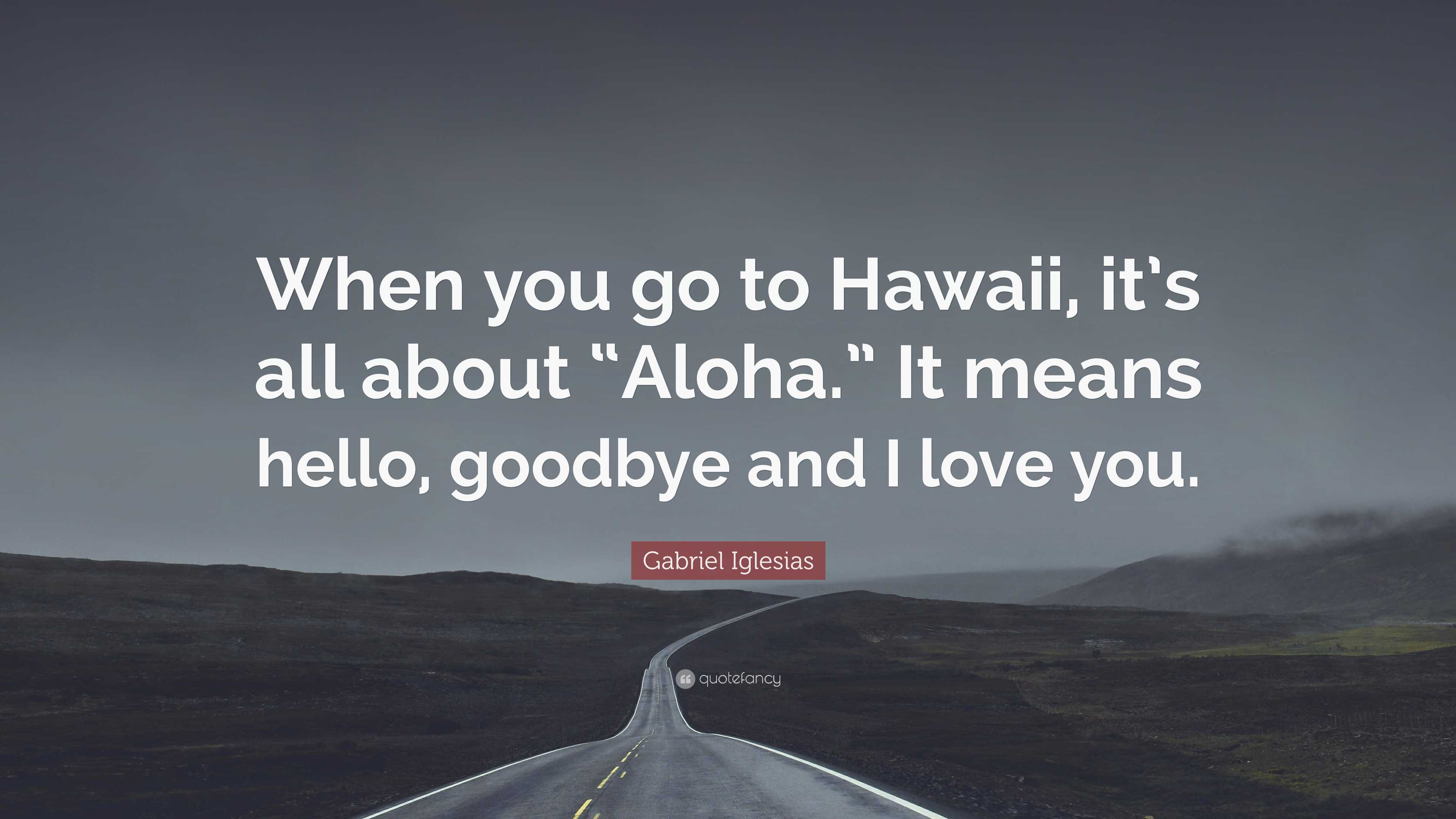 Gabriel Iglesias Quote: “When you go to Hawaii, it’s all about “Aloha ...