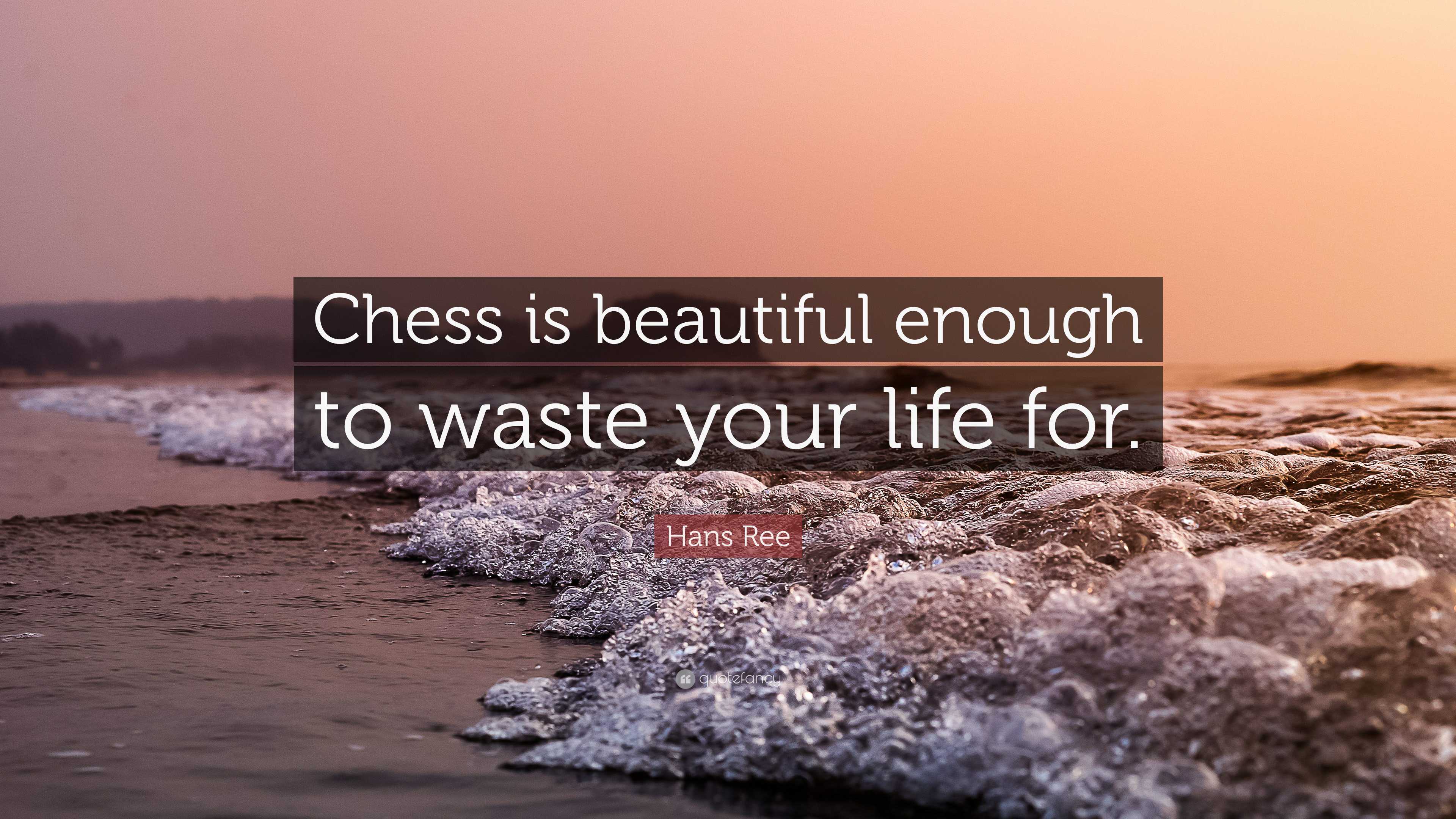 Hans Ree Quote: “Chess is beautiful enough to waste your life for.”