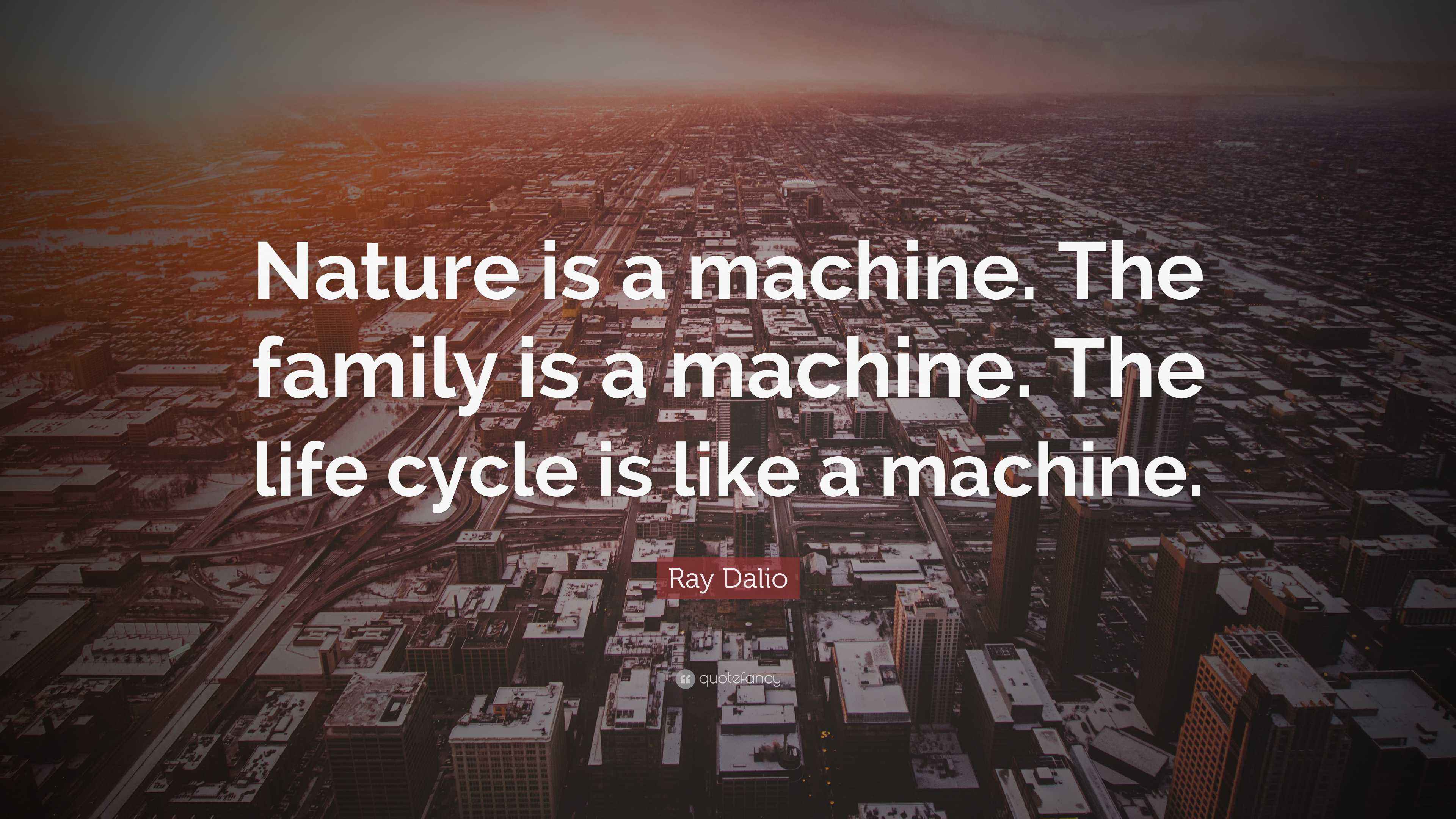 Ray Dalio Quote: “Nature is a machine. The family is a machine. The ...