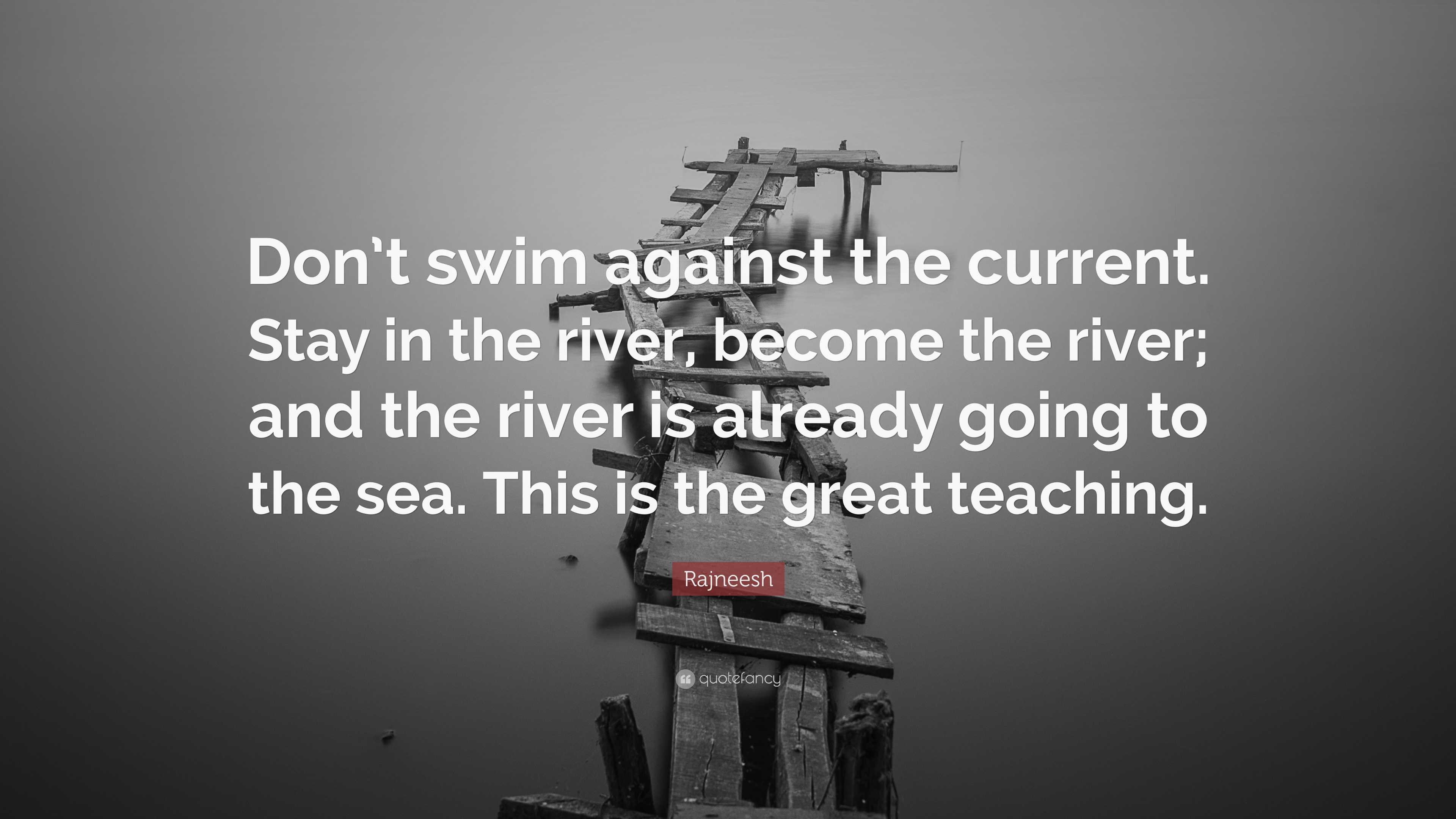 Rajneesh Quote: “Don’t swim against the current. Stay in the river ...