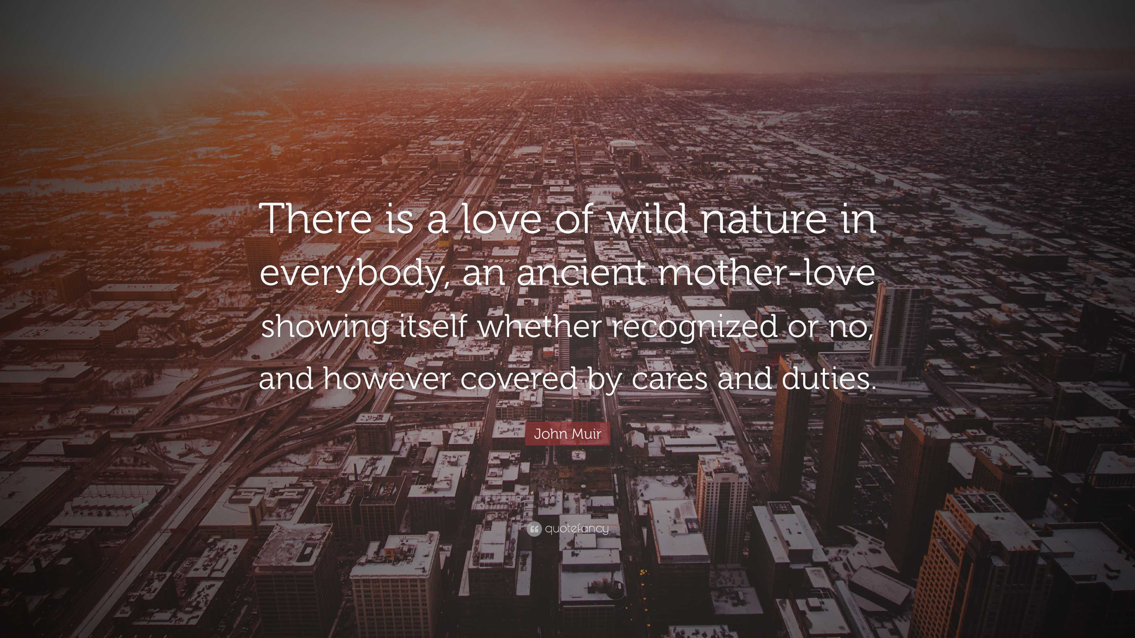 John Muir Quote: “There is a love of wild nature in everybody, an ...