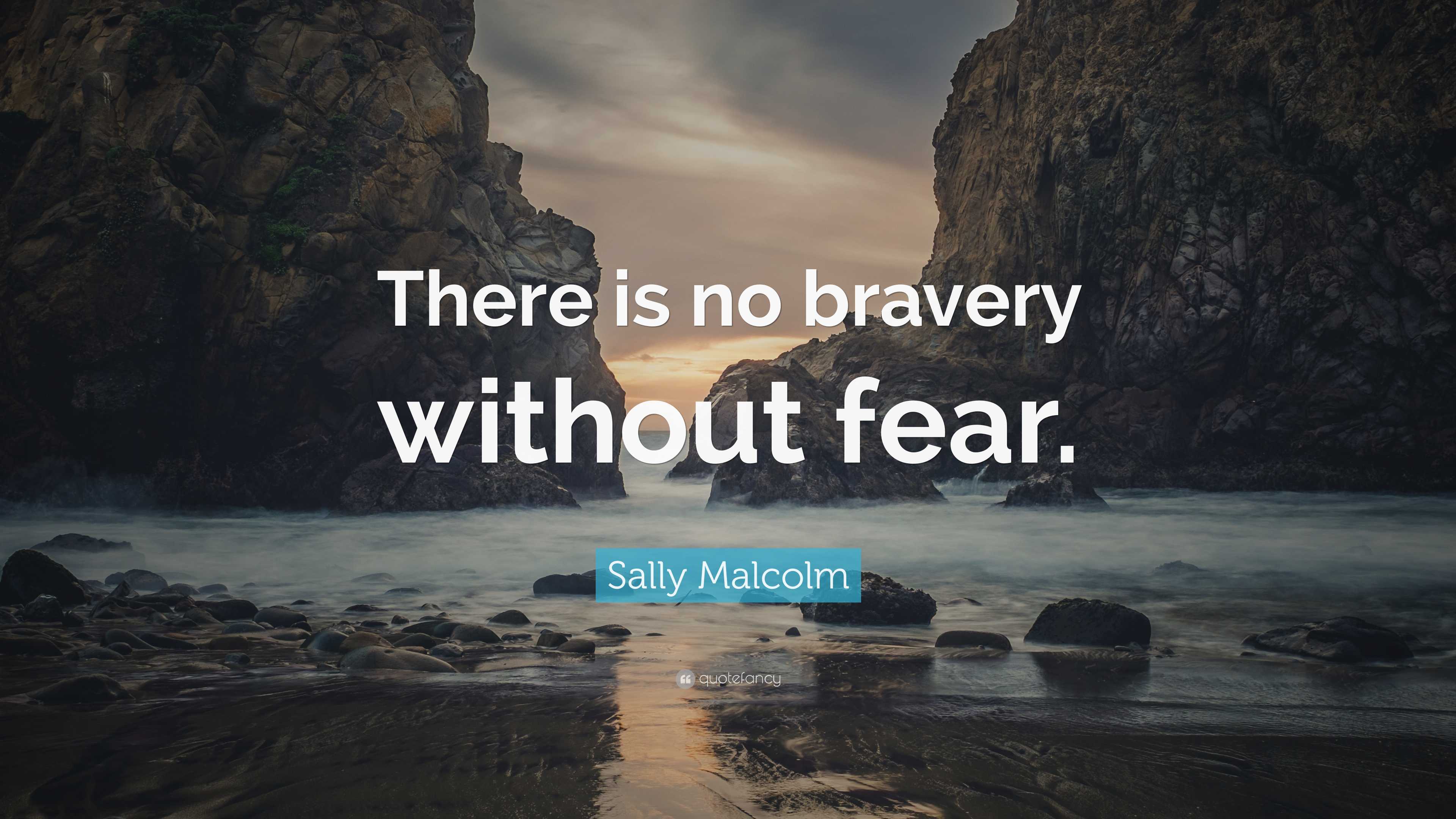 Sally Malcolm Quote: “There is no bravery without fear.”