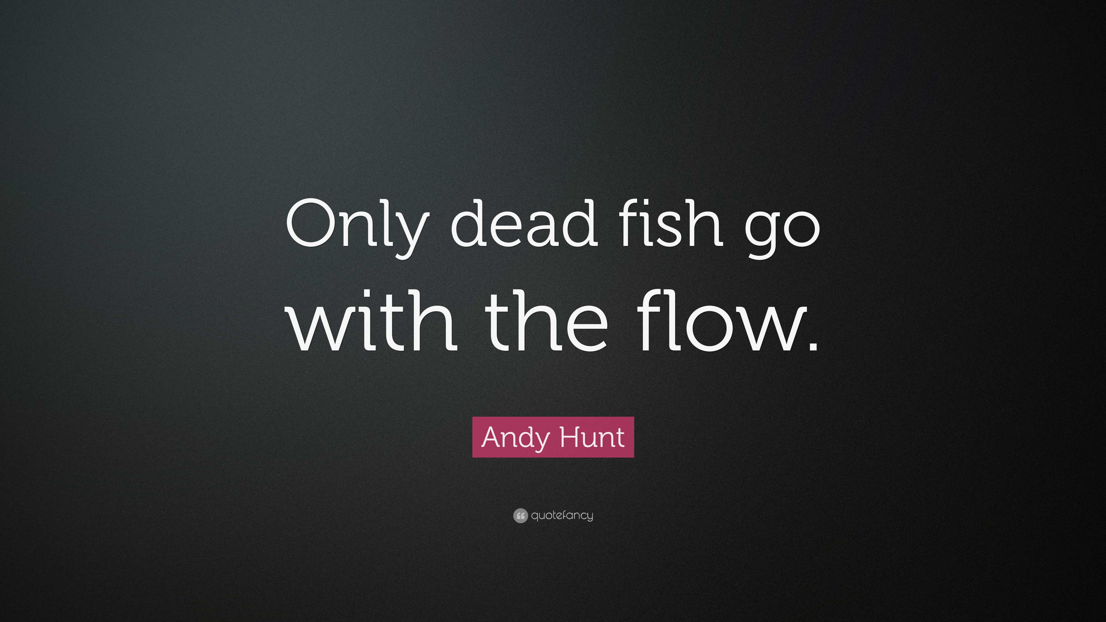 Andy Hunt Quote: “Only dead fish go with the flow.”