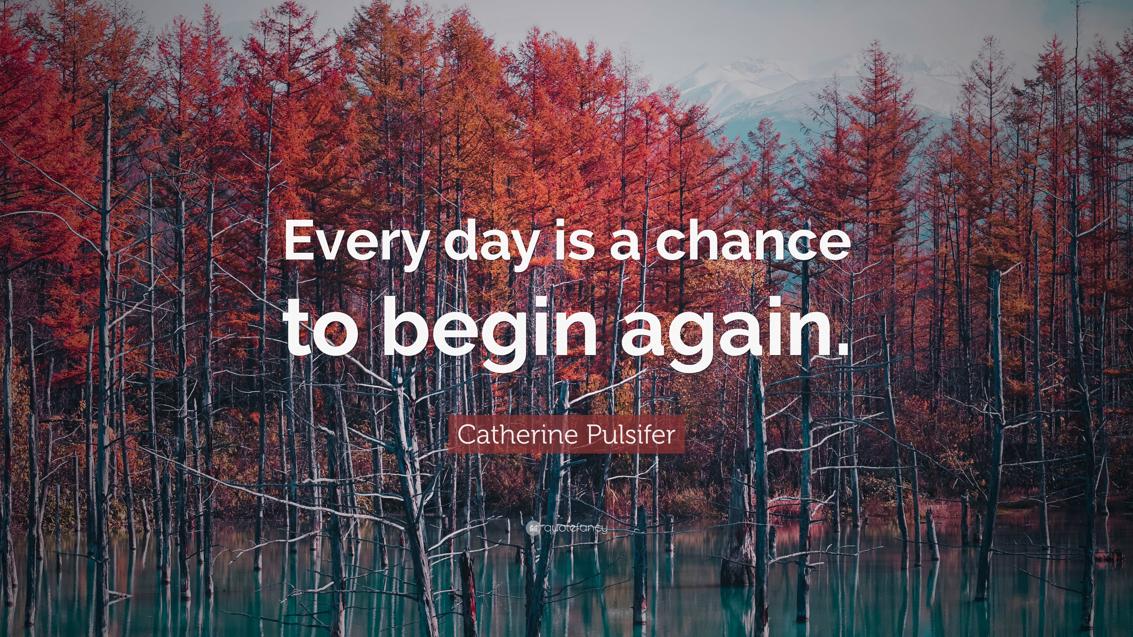 Catherine Pulsifer Quote: “Every day is a chance to begin again.”