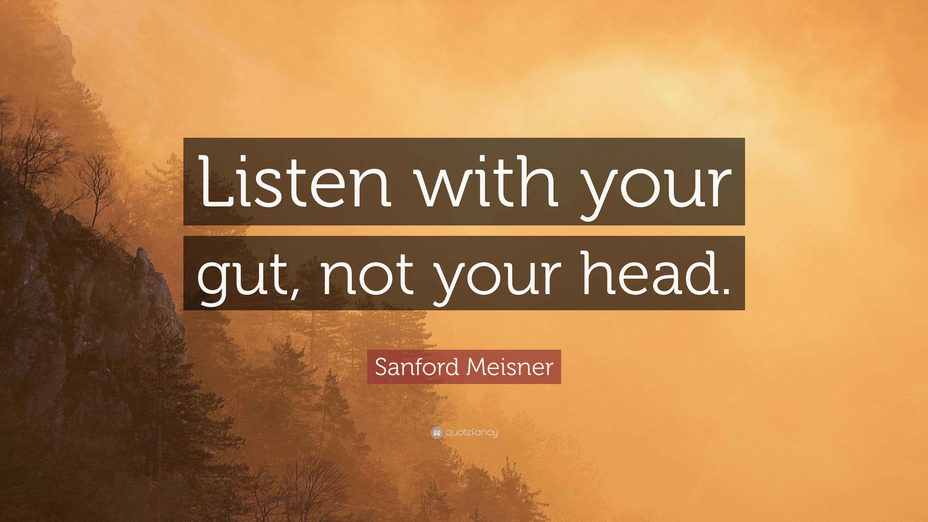 Sanford Meisner Quote: “Listen with your gut, not your head.”