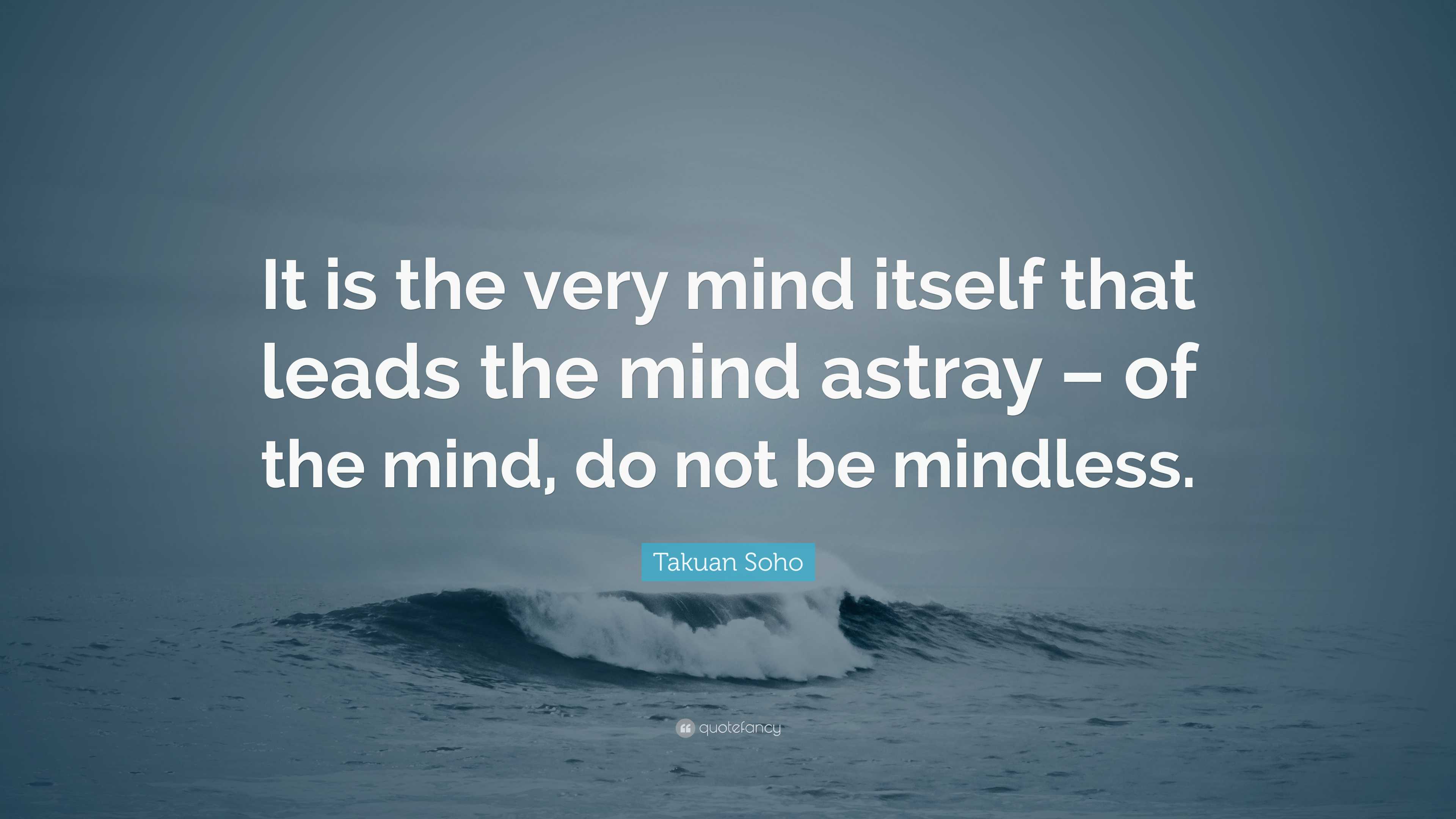 Takuan Soho Quote: “It is the very mind itself that leads the mind ...