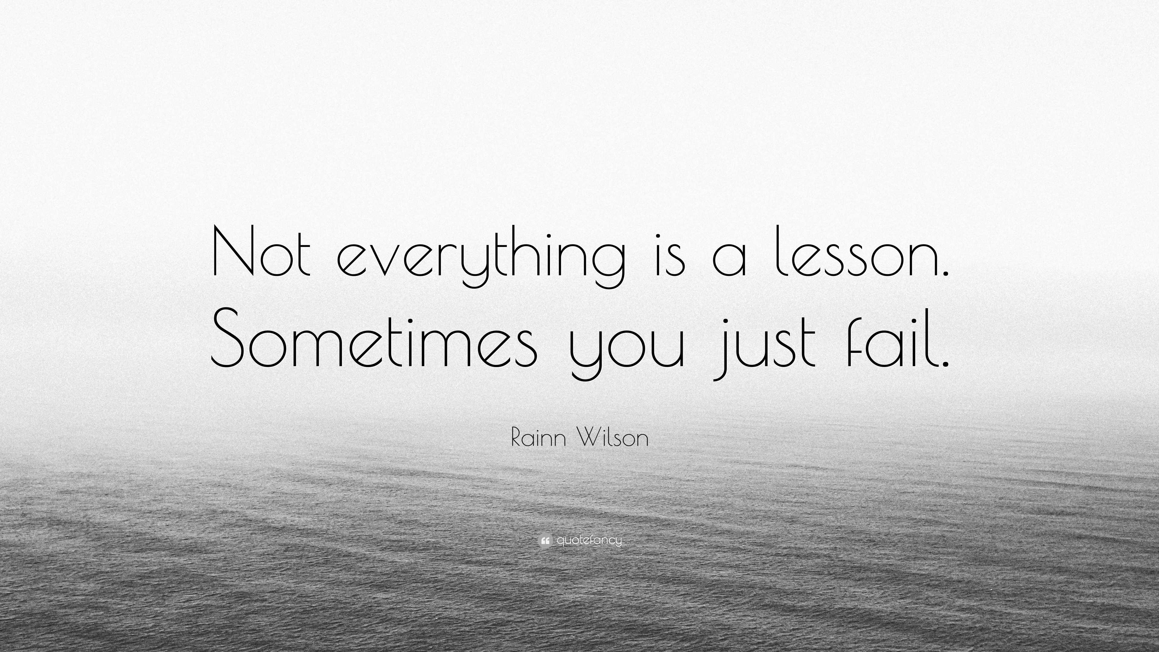 Rainn Wilson Quote: “Not everything is a lesson. Sometimes you just fail.”