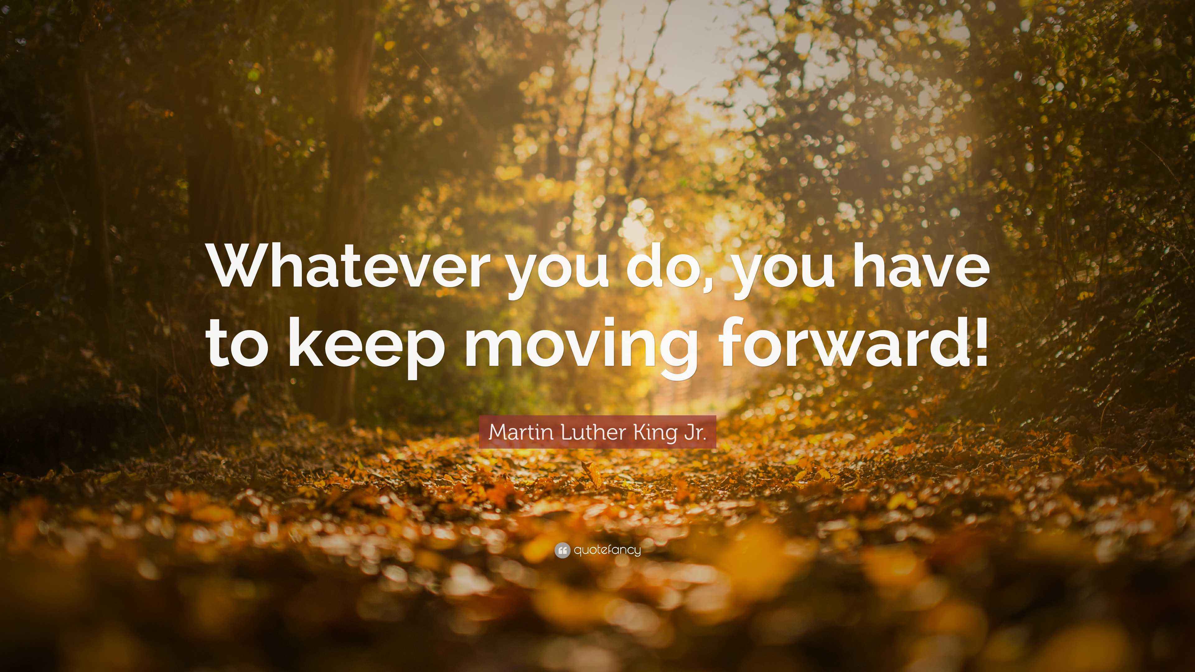 Martin Luther King Jr. Quote: “Whatever you do, you have to keep moving ...