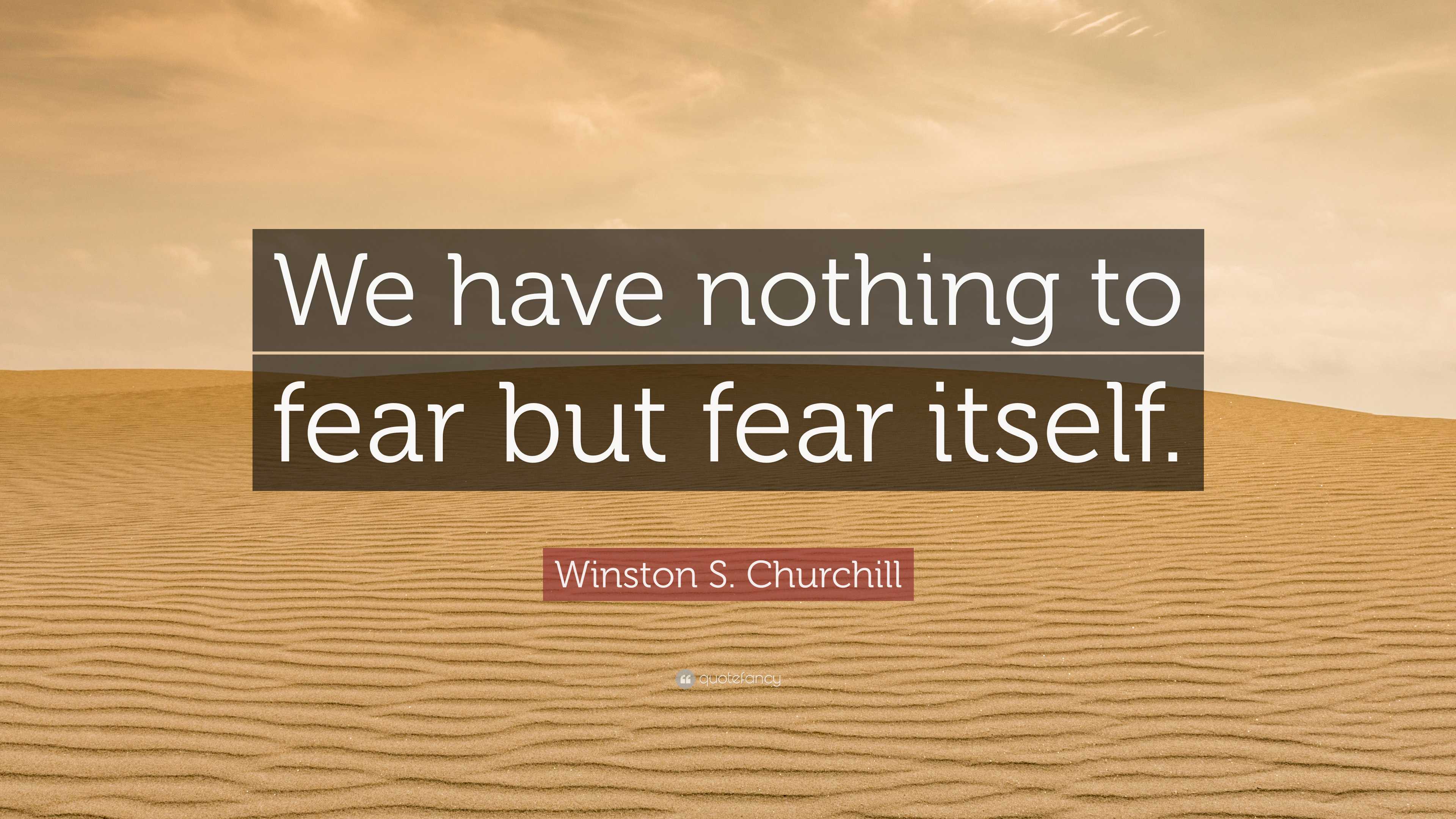 Winston S. Churchill Quote: “We have nothing to fear but fear itself.”