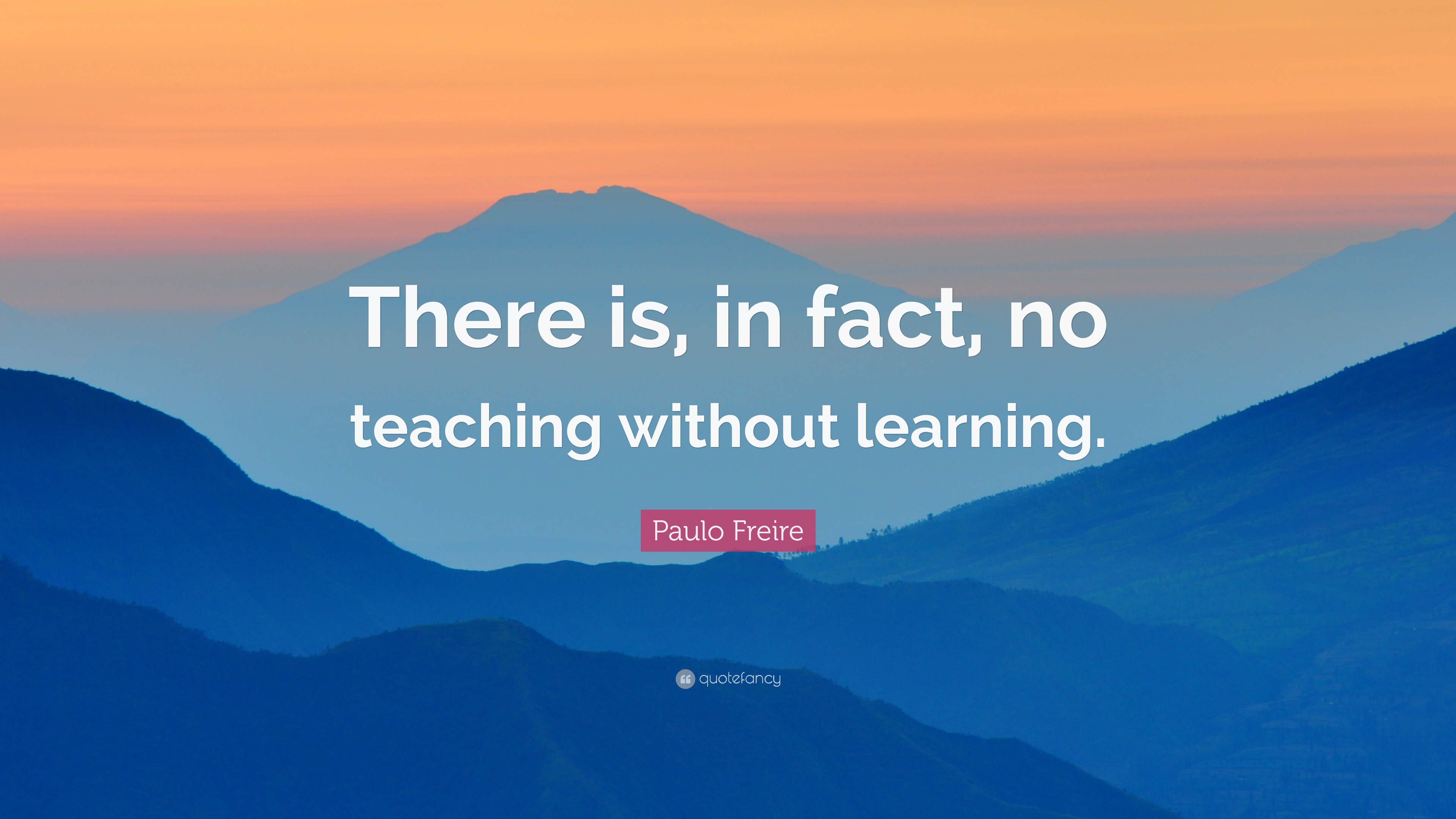 Paulo Freire Quote: “There is, in fact, no teaching without learning.”