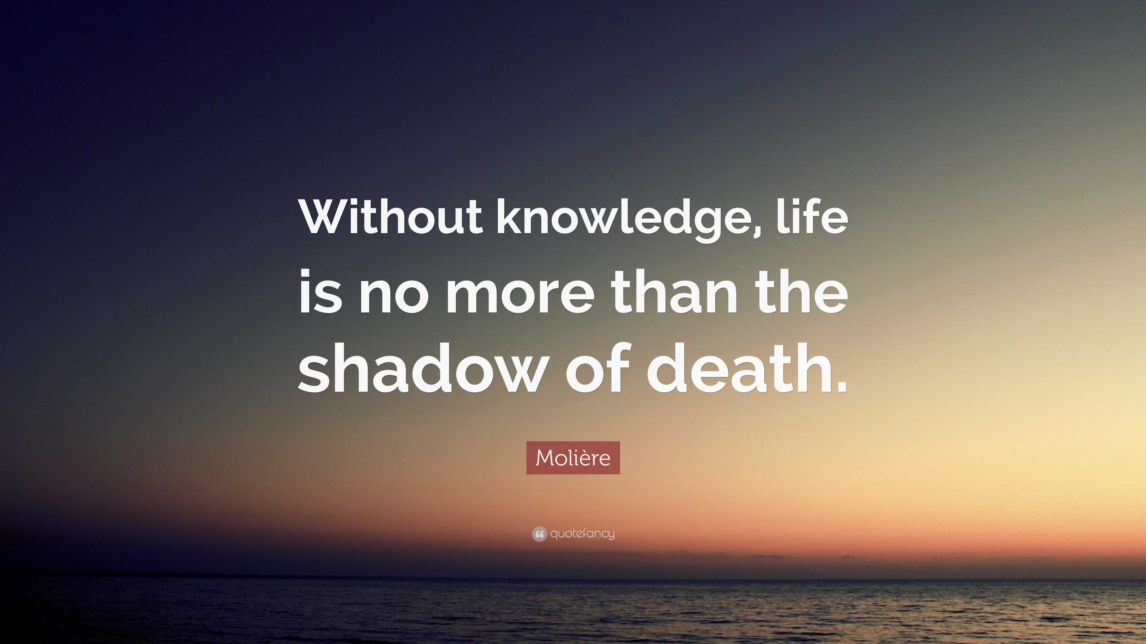 Molière Quote: “Without knowledge, life is no more than the shadow of ...