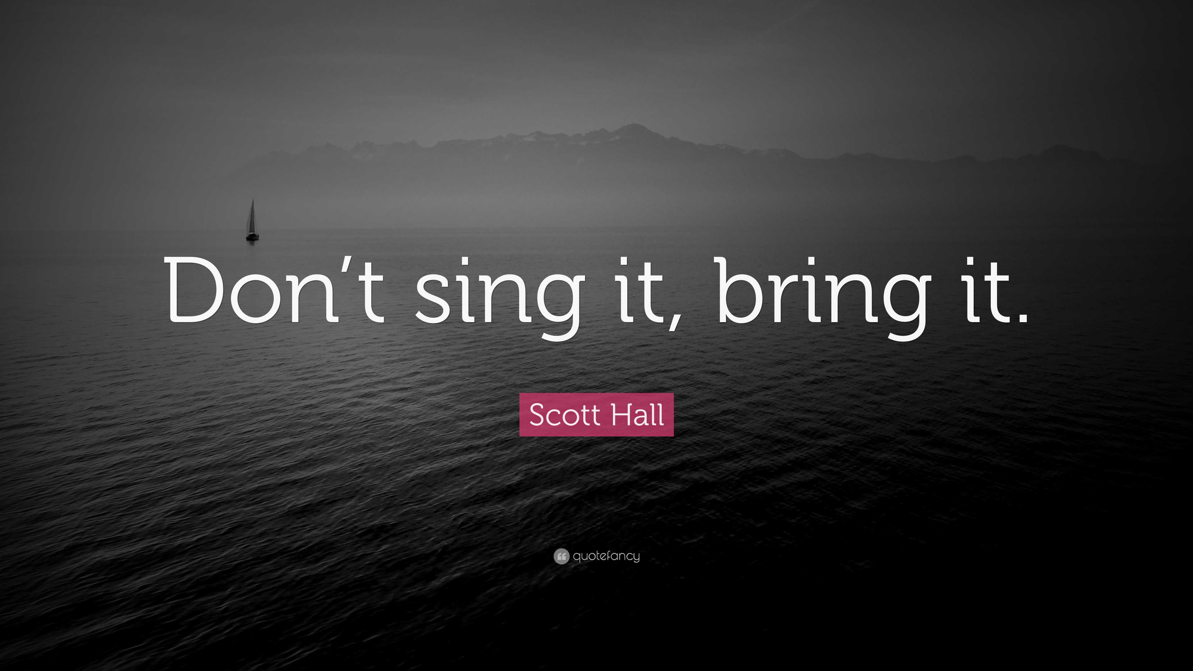 Scott Hall Quote: “Don’t sing it, bring it.”