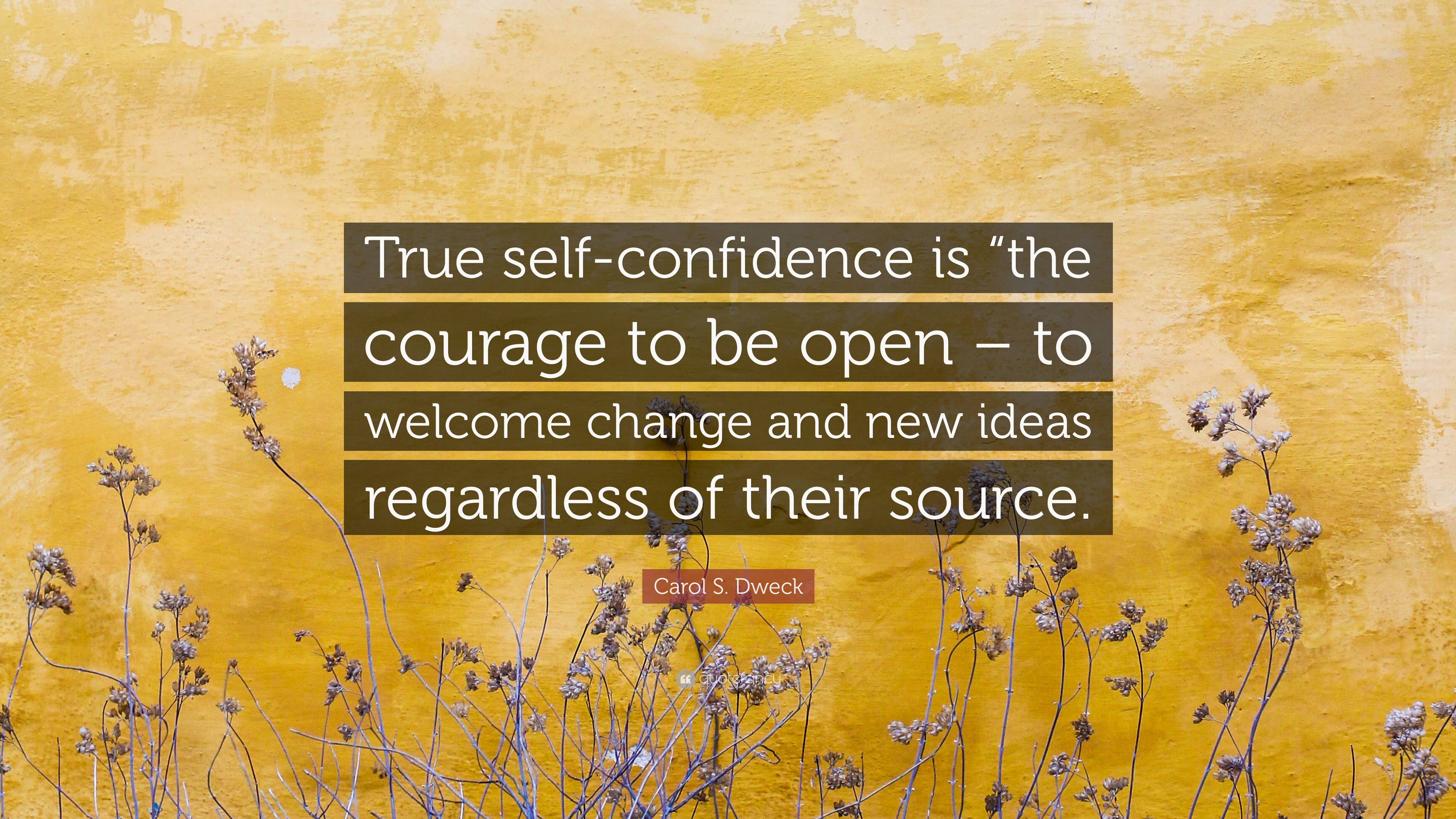 Carol S. Dweck Quote: “True self-confidence is “the courage to be open ...