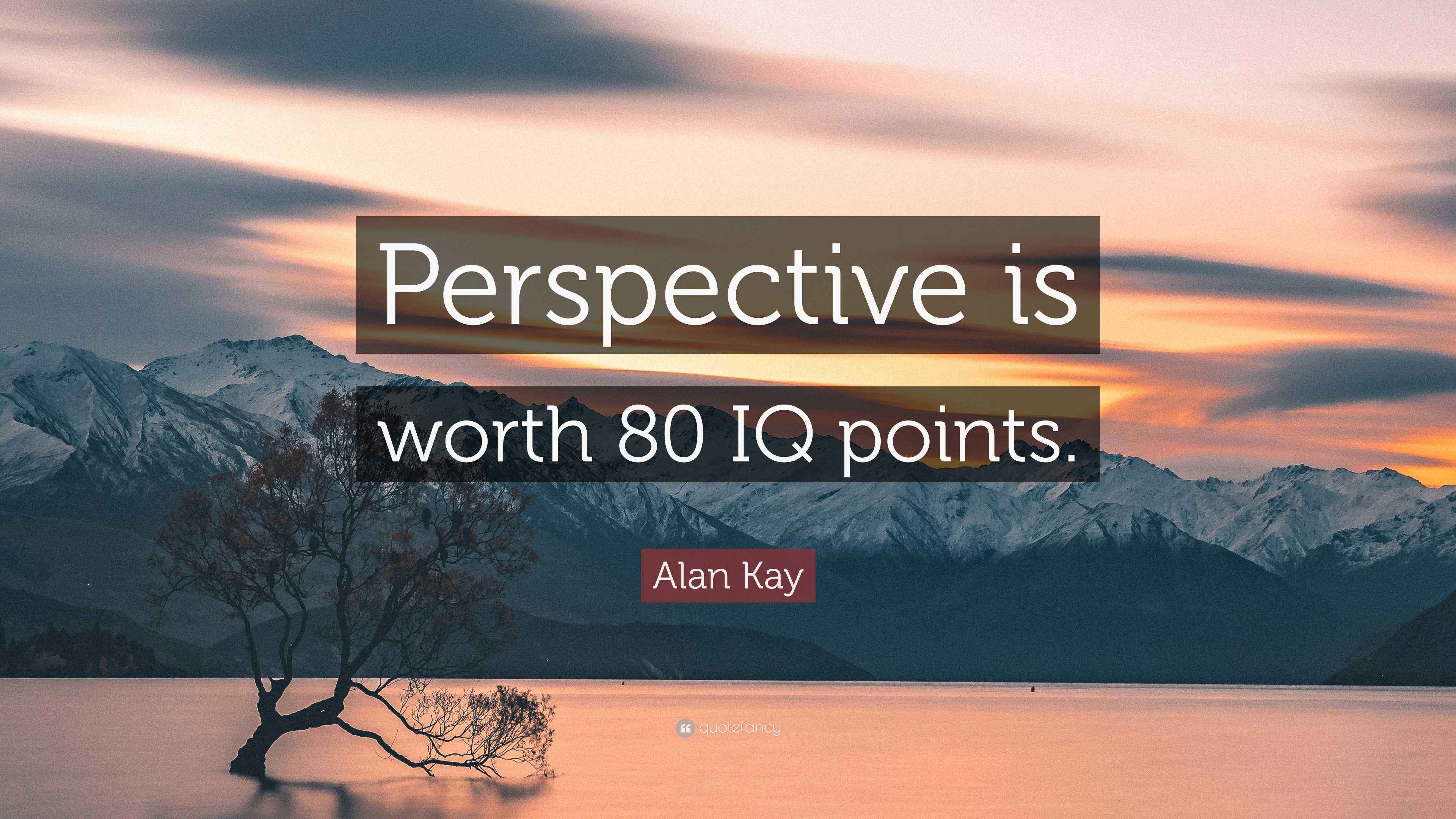 Alan Kay Quote: “Perspective is worth 80 IQ points.”