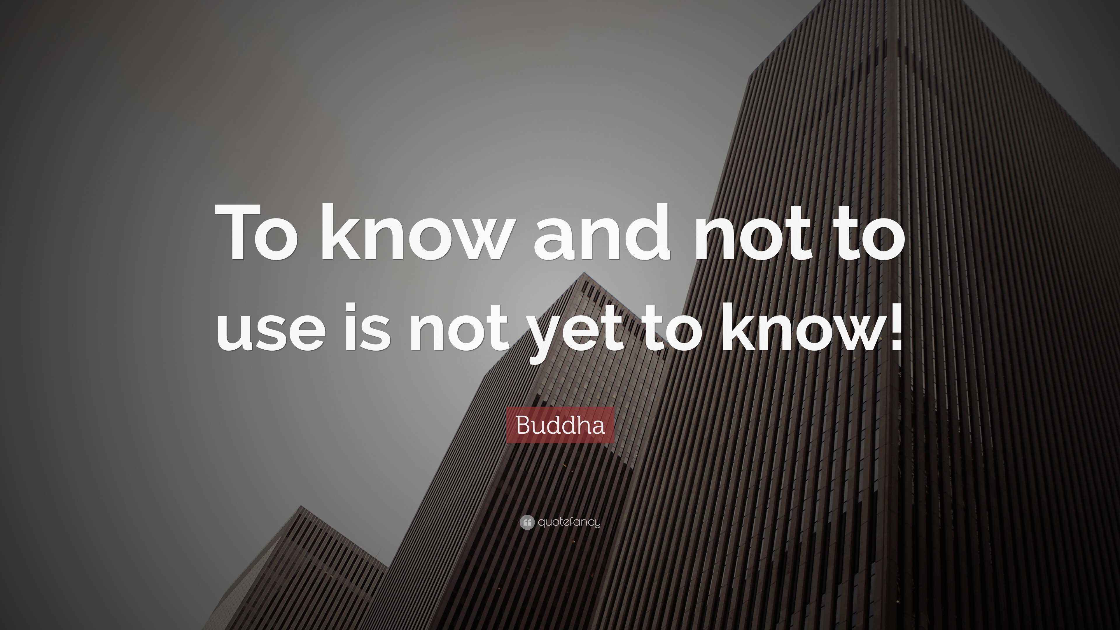 Buddha Quote: “To know and not to use is not yet to know!”