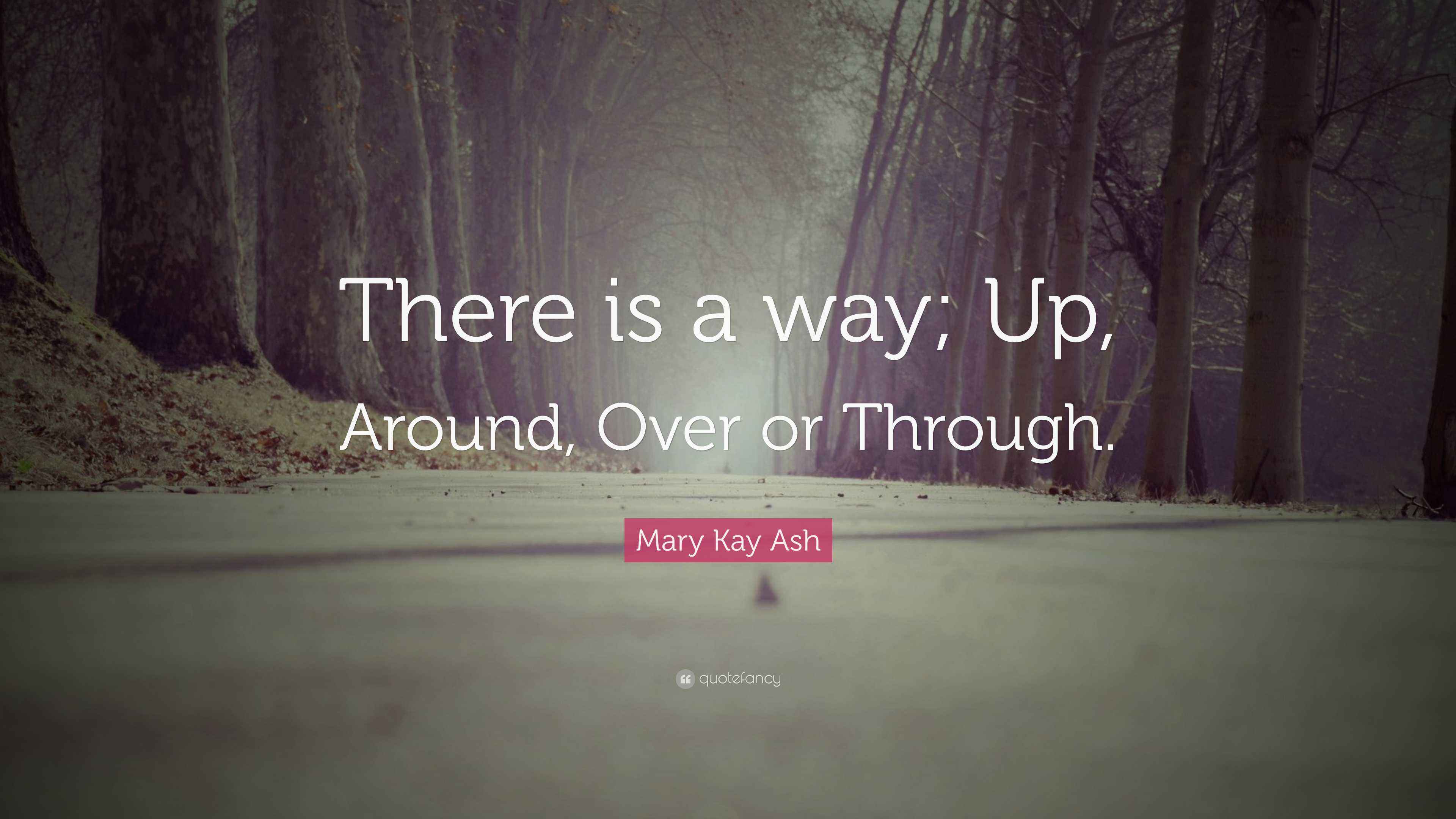 Mary Kay Ash Quote: “There is a way; Up, Around, Over or Through.”