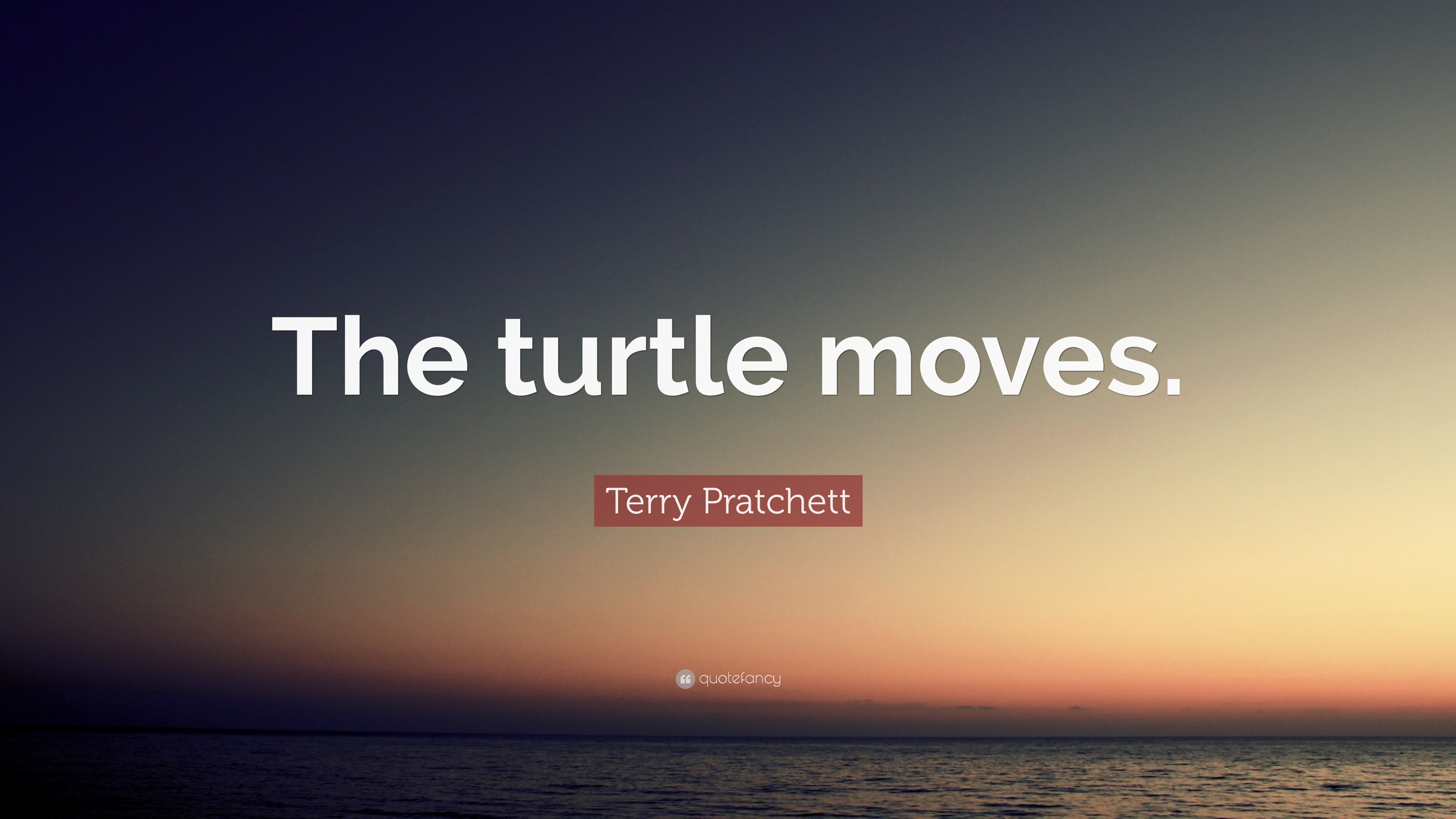 Terry Pratchett Quote: “The turtle moves.”