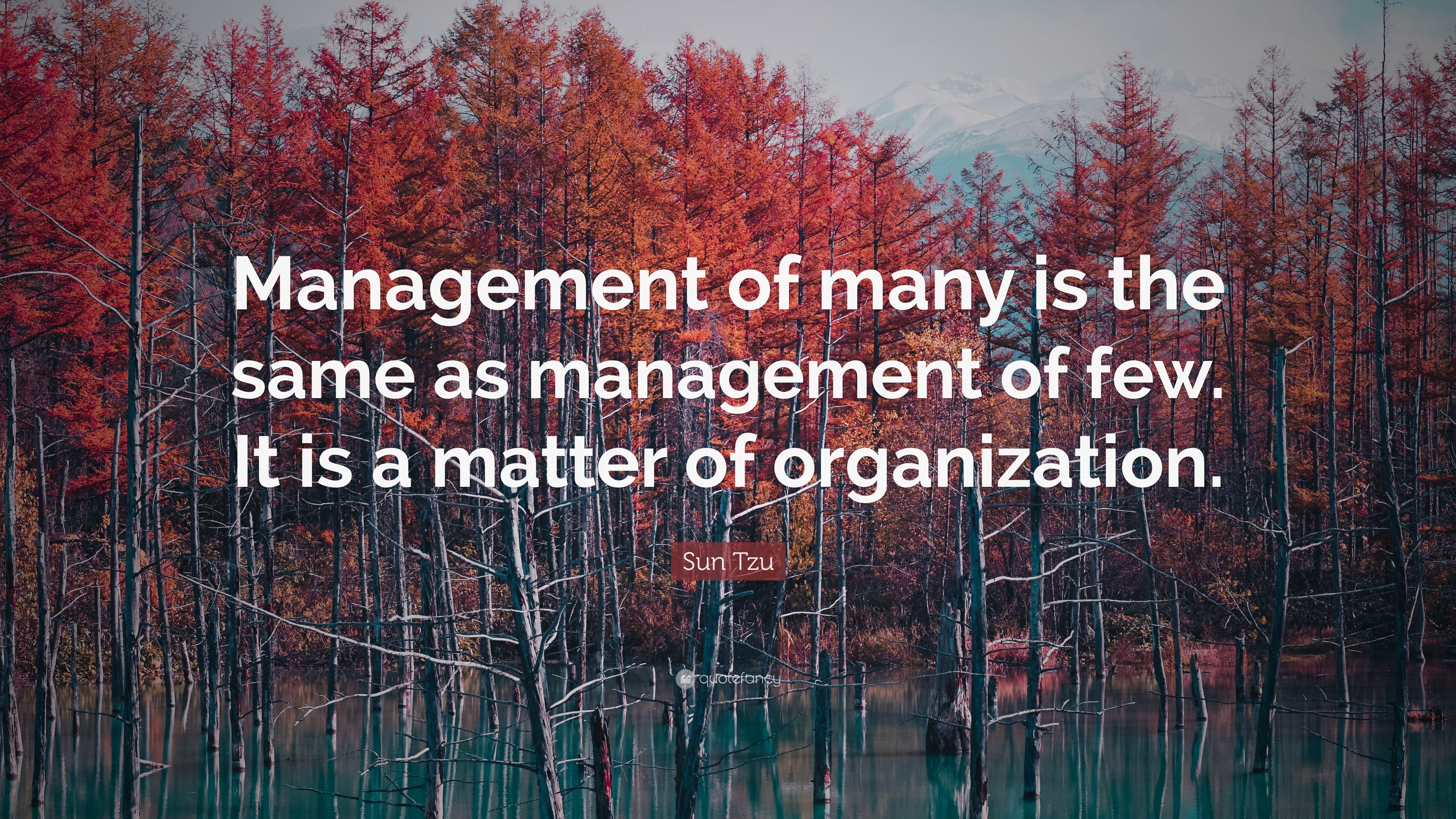 Sun Tzu Quote: “Management of many is the same as management of few. It ...