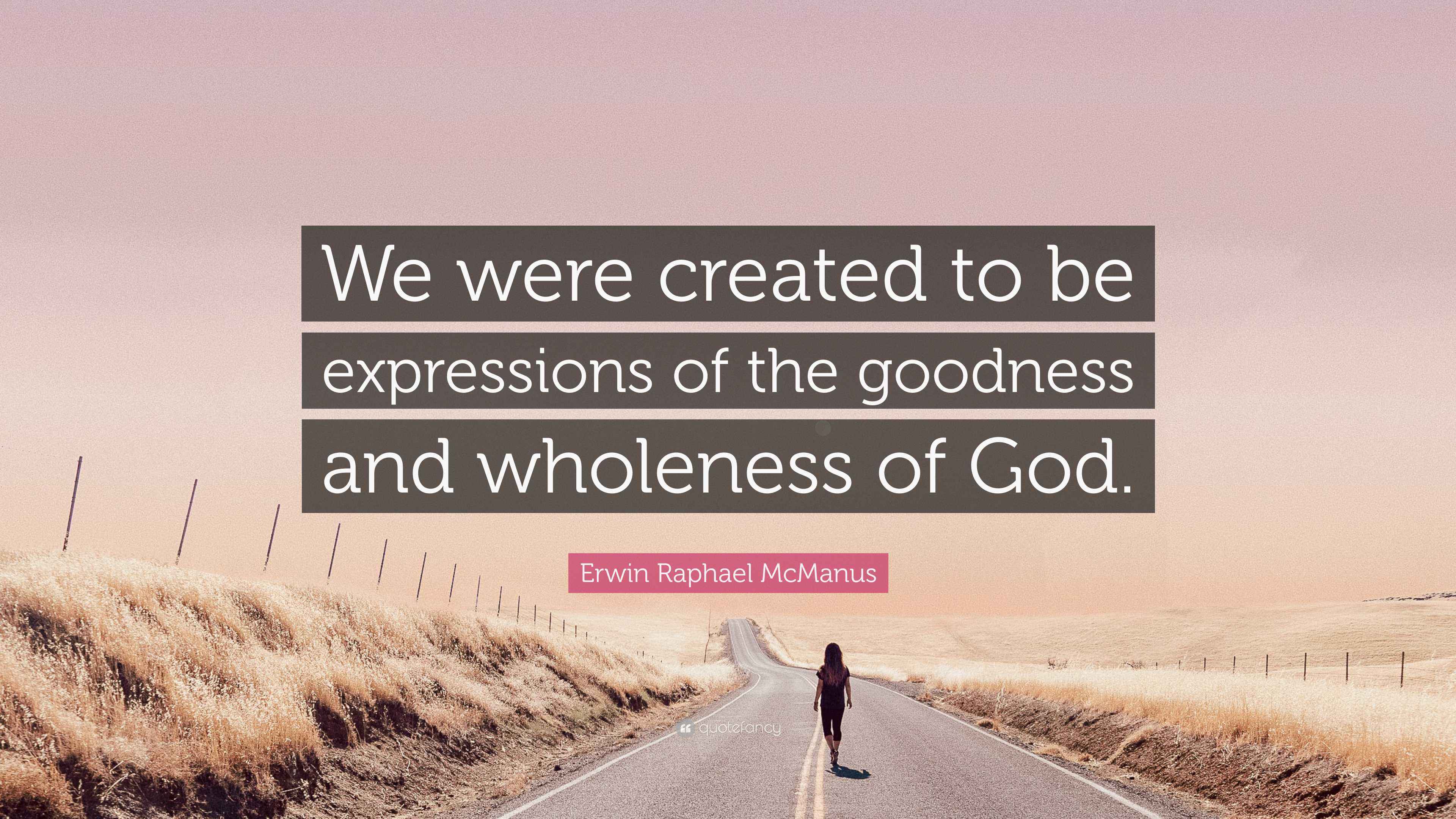 Erwin Raphael McManus Quote: “We were created to be expressions of the ...