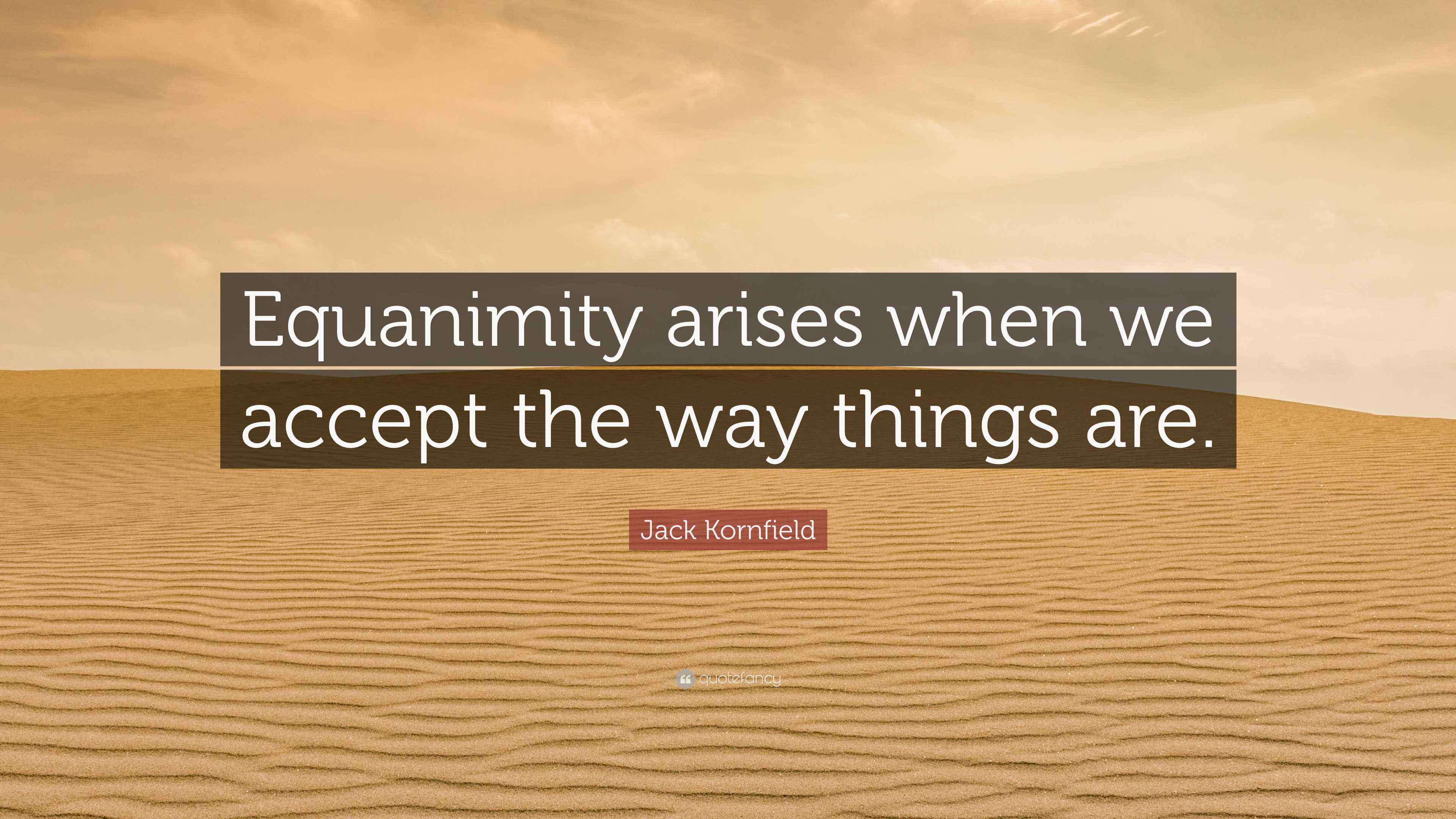 Jack Kornfield Quote: “Equanimity arises when we accept the way things ...