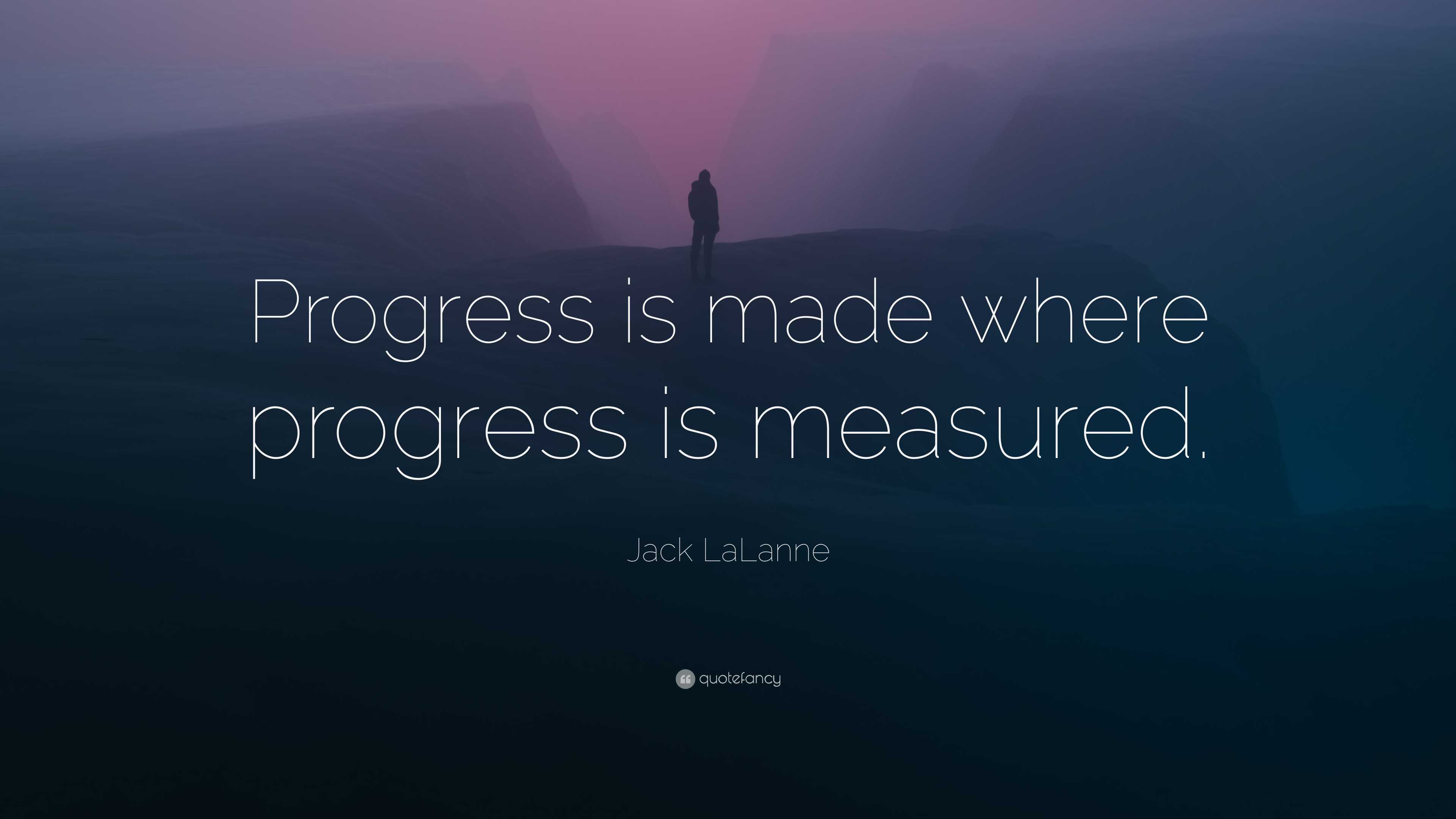 Jack LaLanne Quote: “Progress is made where progress is measured.”