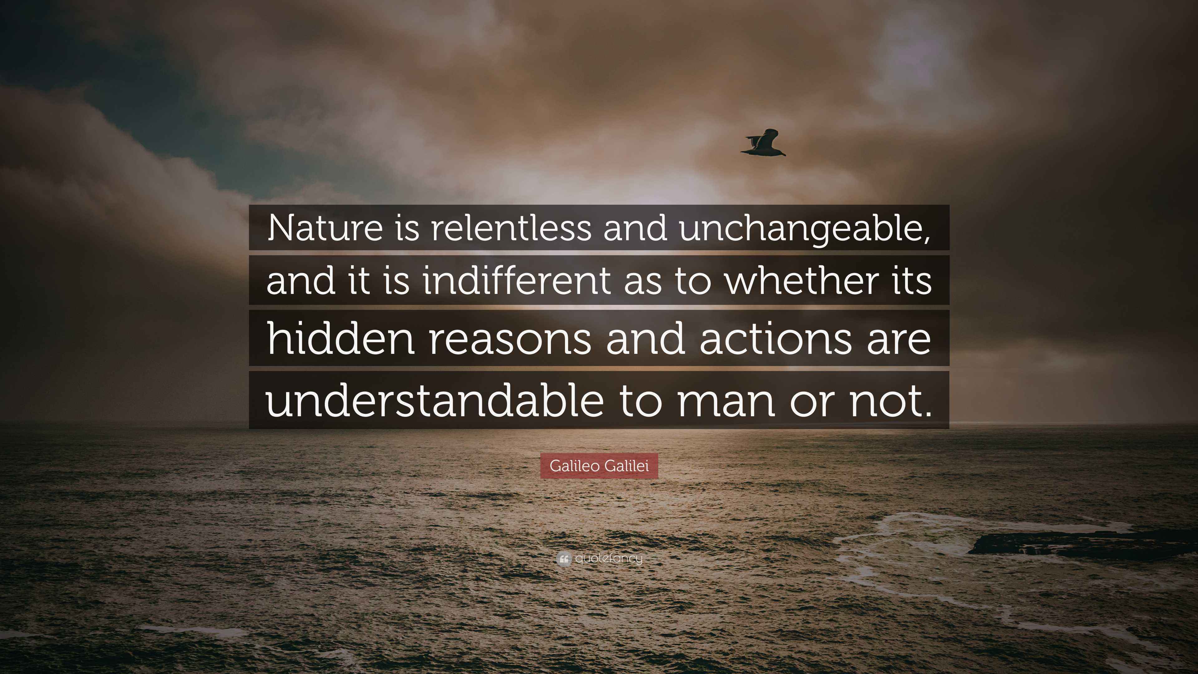 Galileo Galilei Quote: “Nature is relentless and unchangeable, and it ...