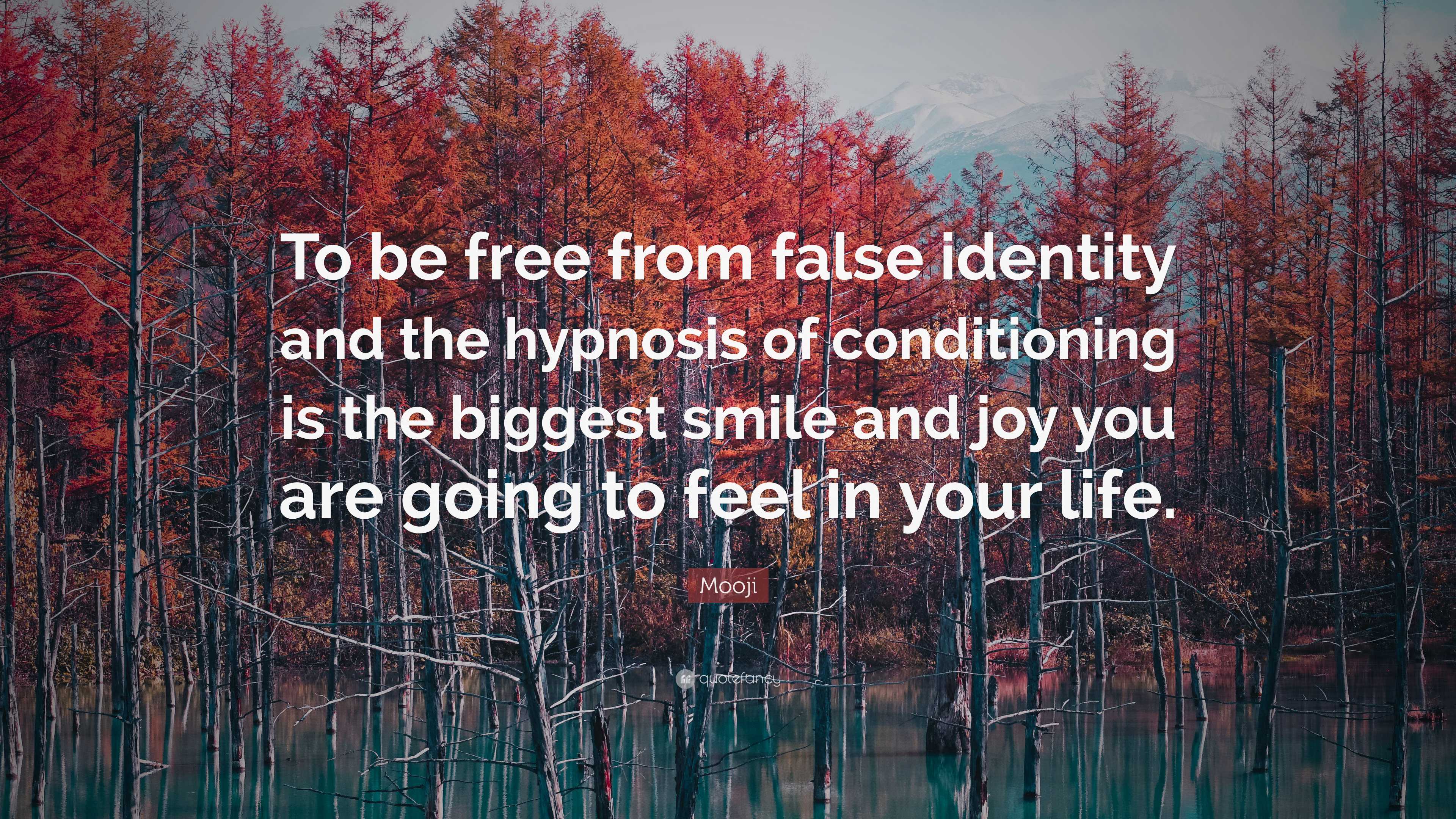 Mooji Quote: “To be free from false identity and the hypnosis of ...