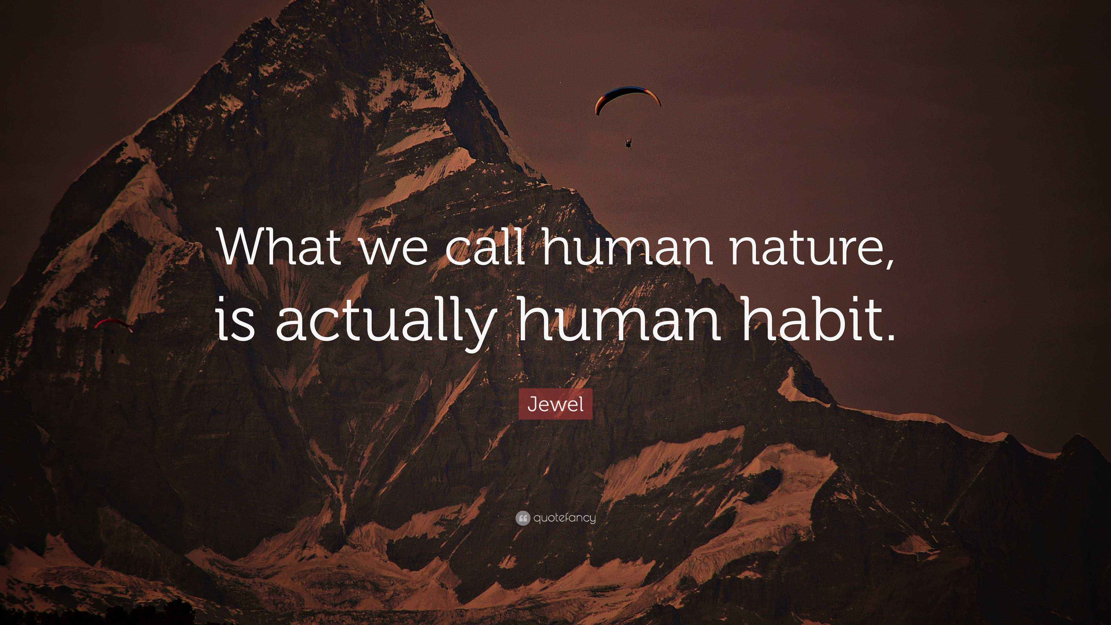 Jewel Quote: “What we call human nature, is actually human habit.”