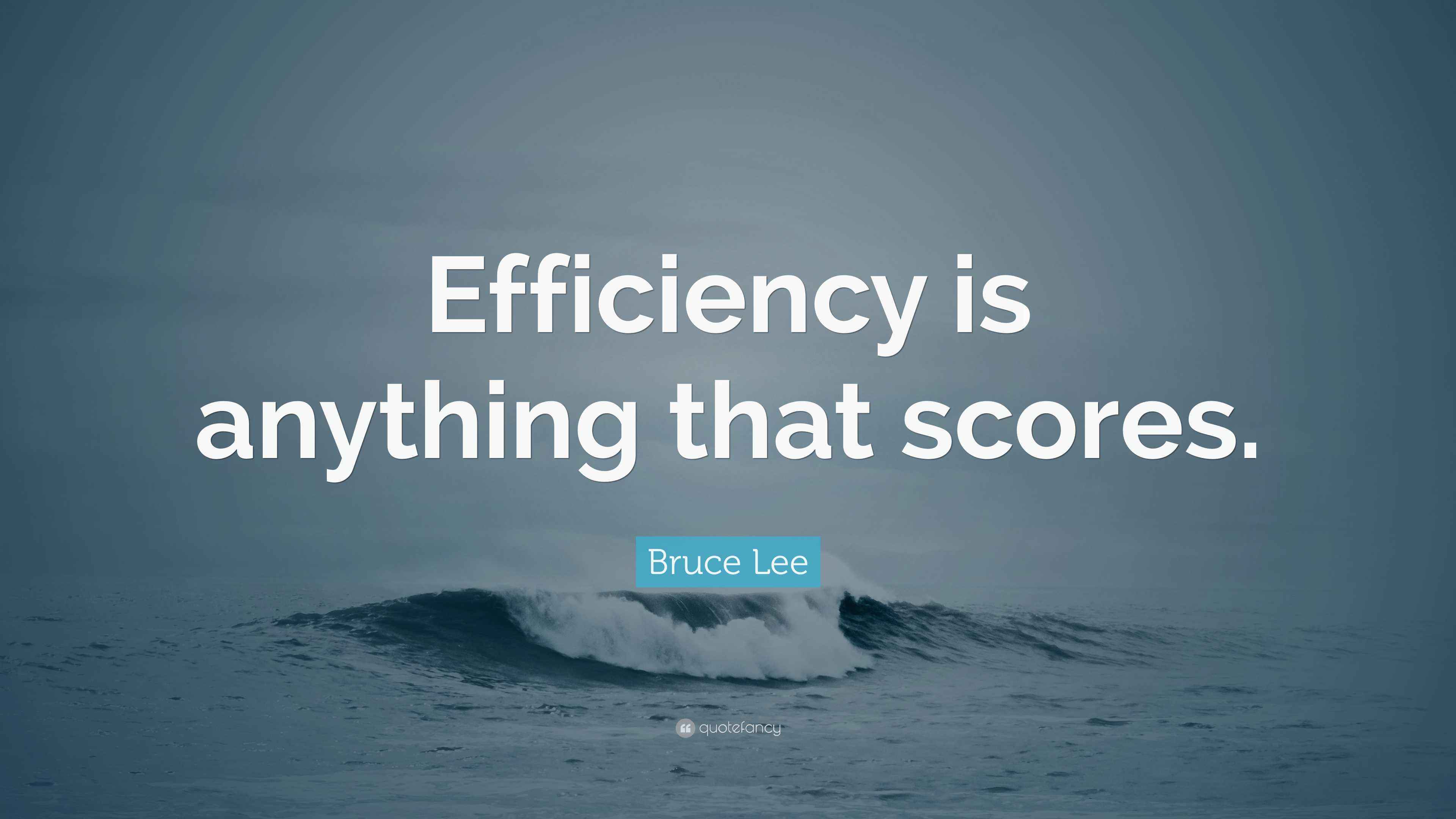 Bruce Lee Quote: “Efficiency is anything that scores.”