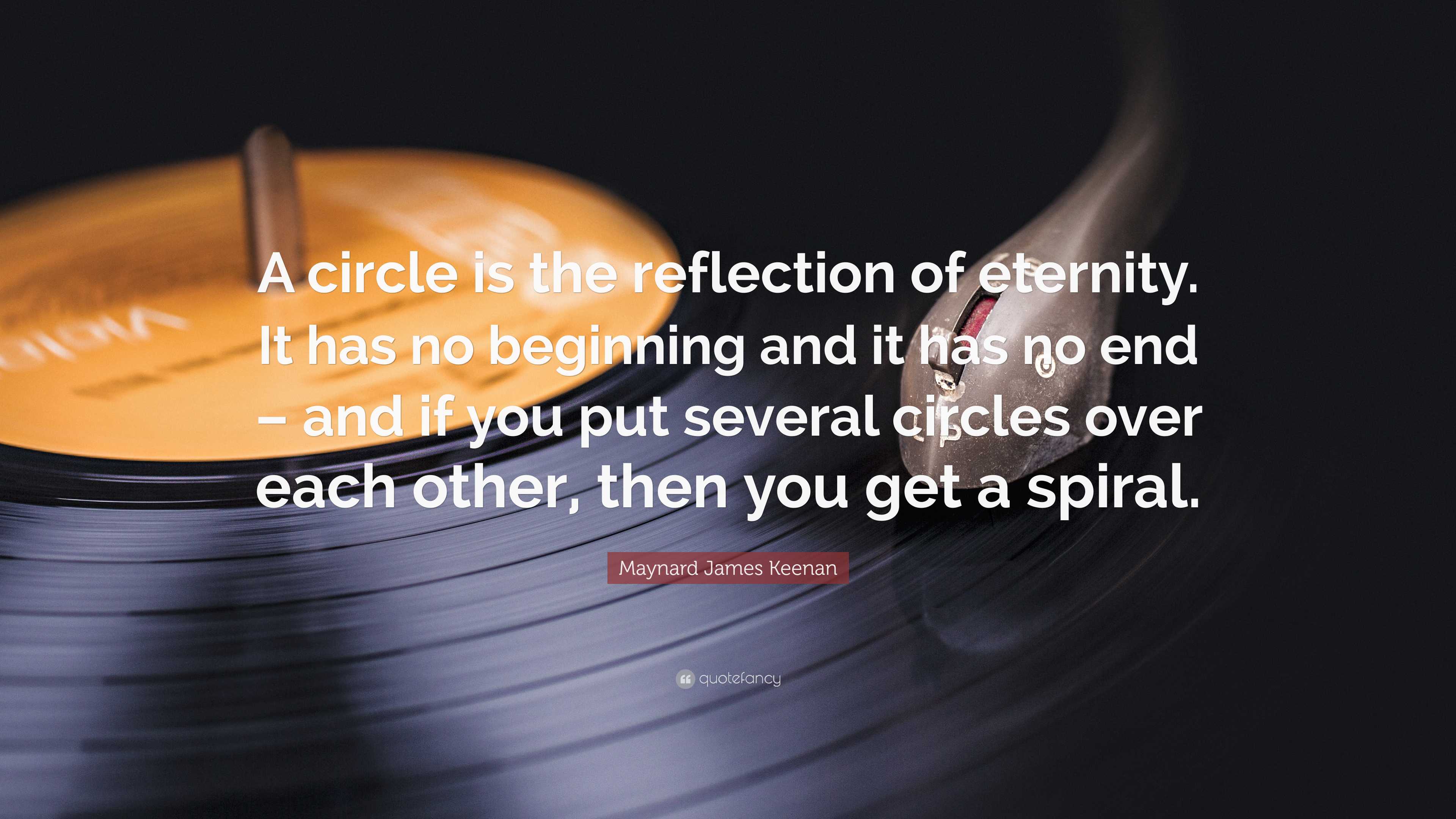 Maynard James Keenan Quote: “A circle is the reflection of eternity. It ...