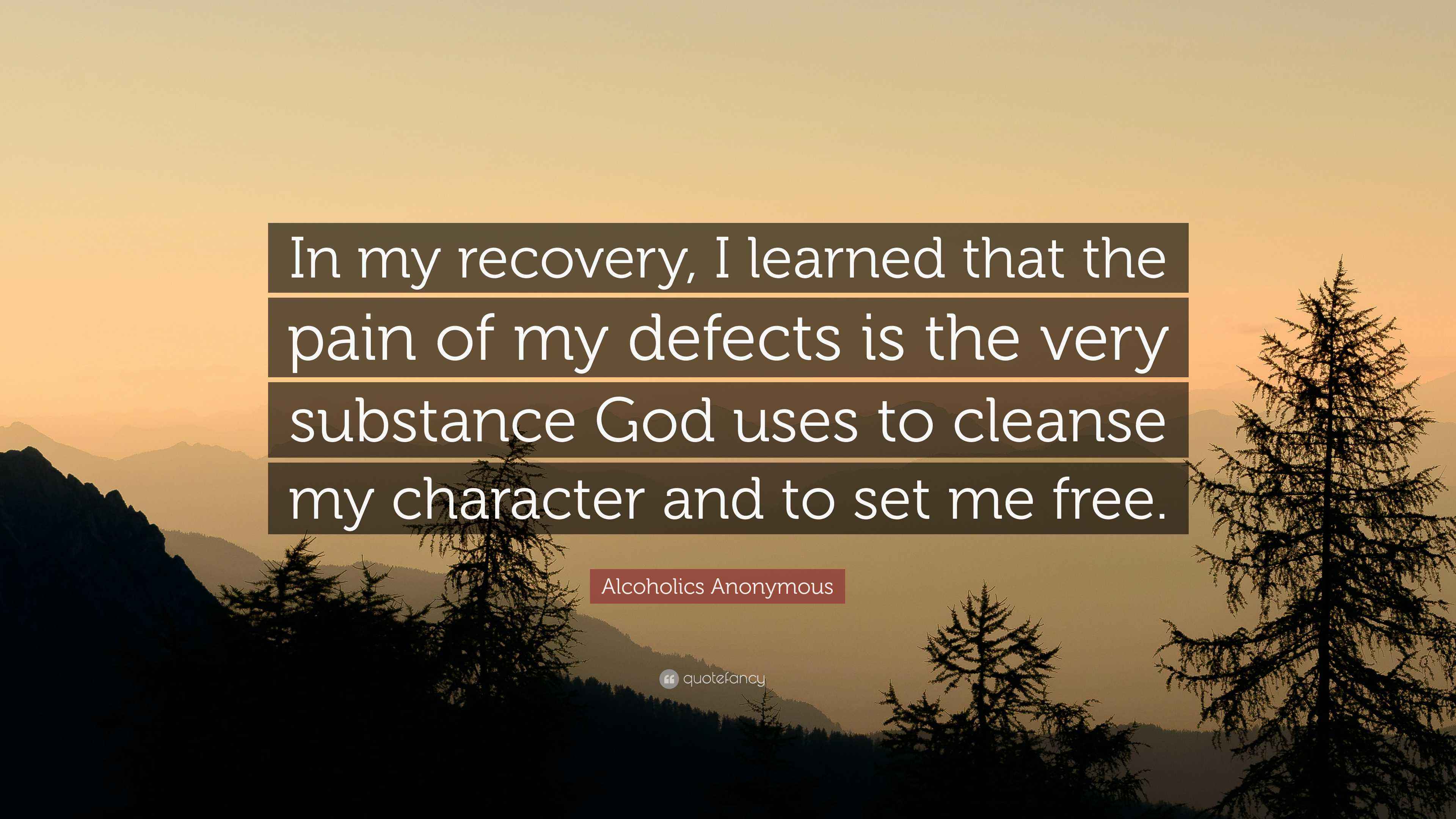 Alcoholics Anonymous Quote: “In my recovery, I learned that the pain of ...