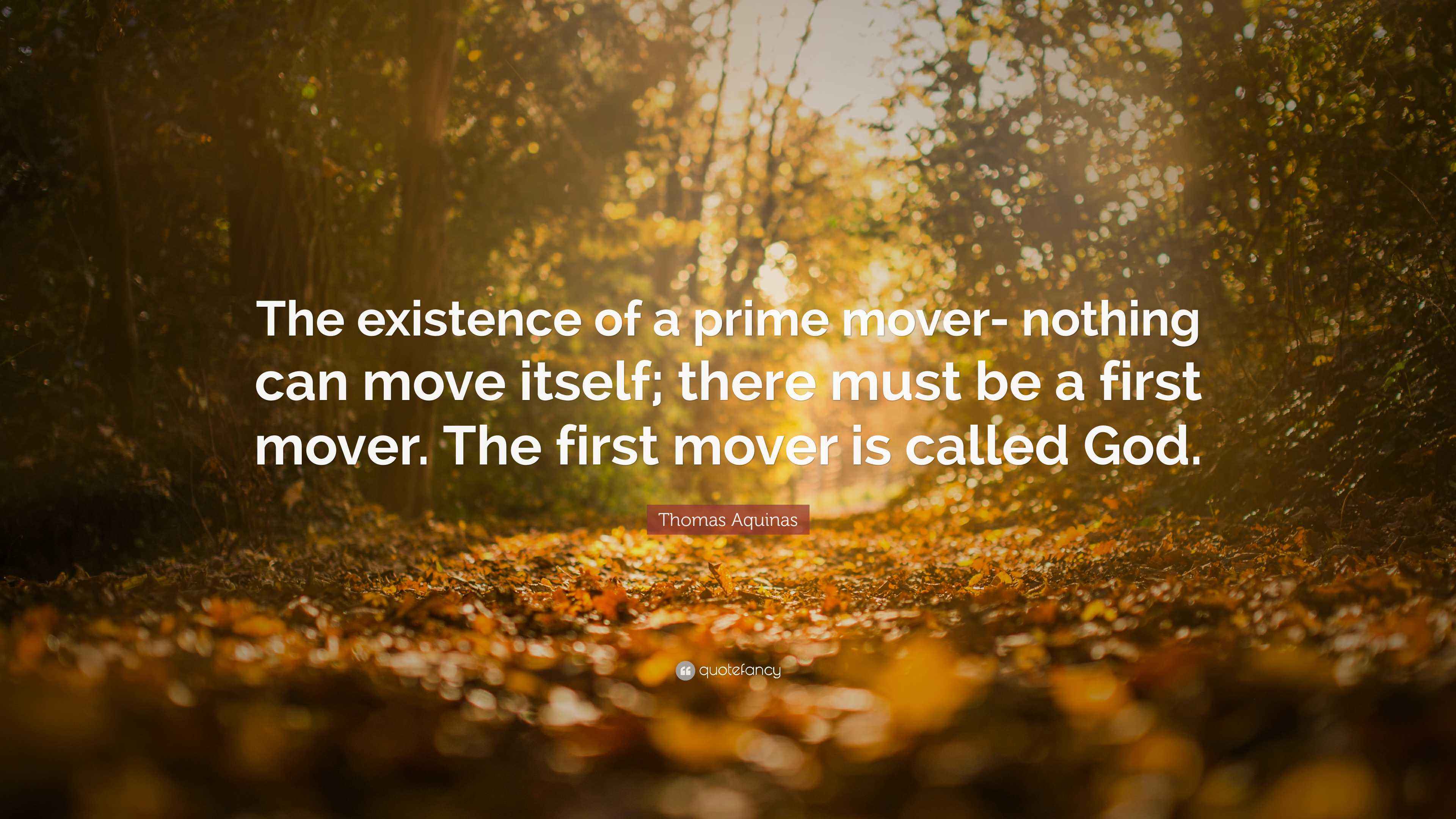 Thomas Aquinas Quote: “The existence of a prime mover- nothing can move ...
