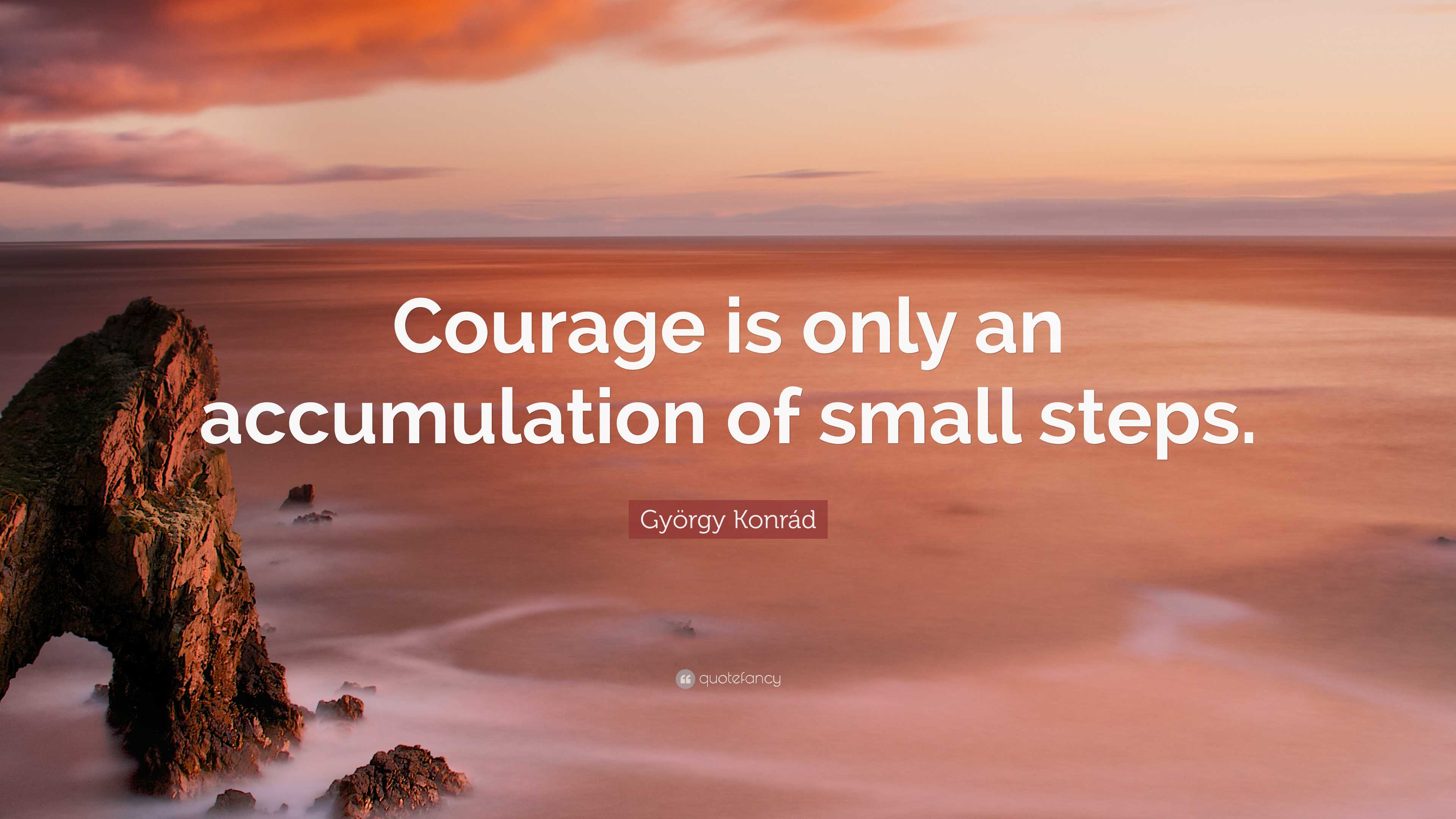 György Konrád Quote: “Courage is only an accumulation of small steps.”