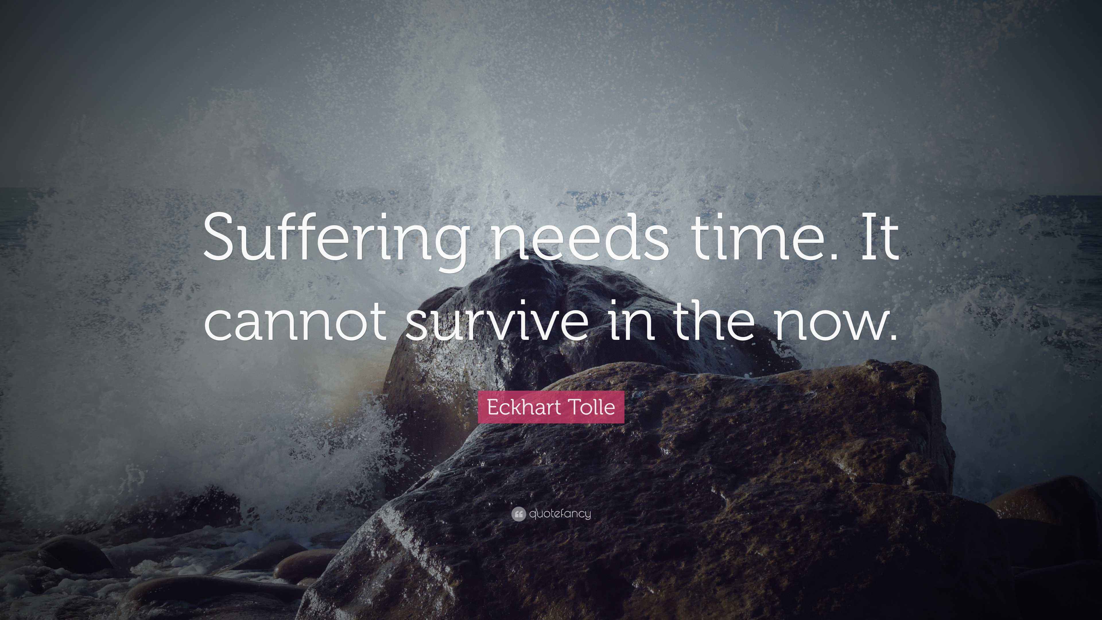 Eckhart Tolle Quote: “Suffering needs time. It cannot survive in the now.”