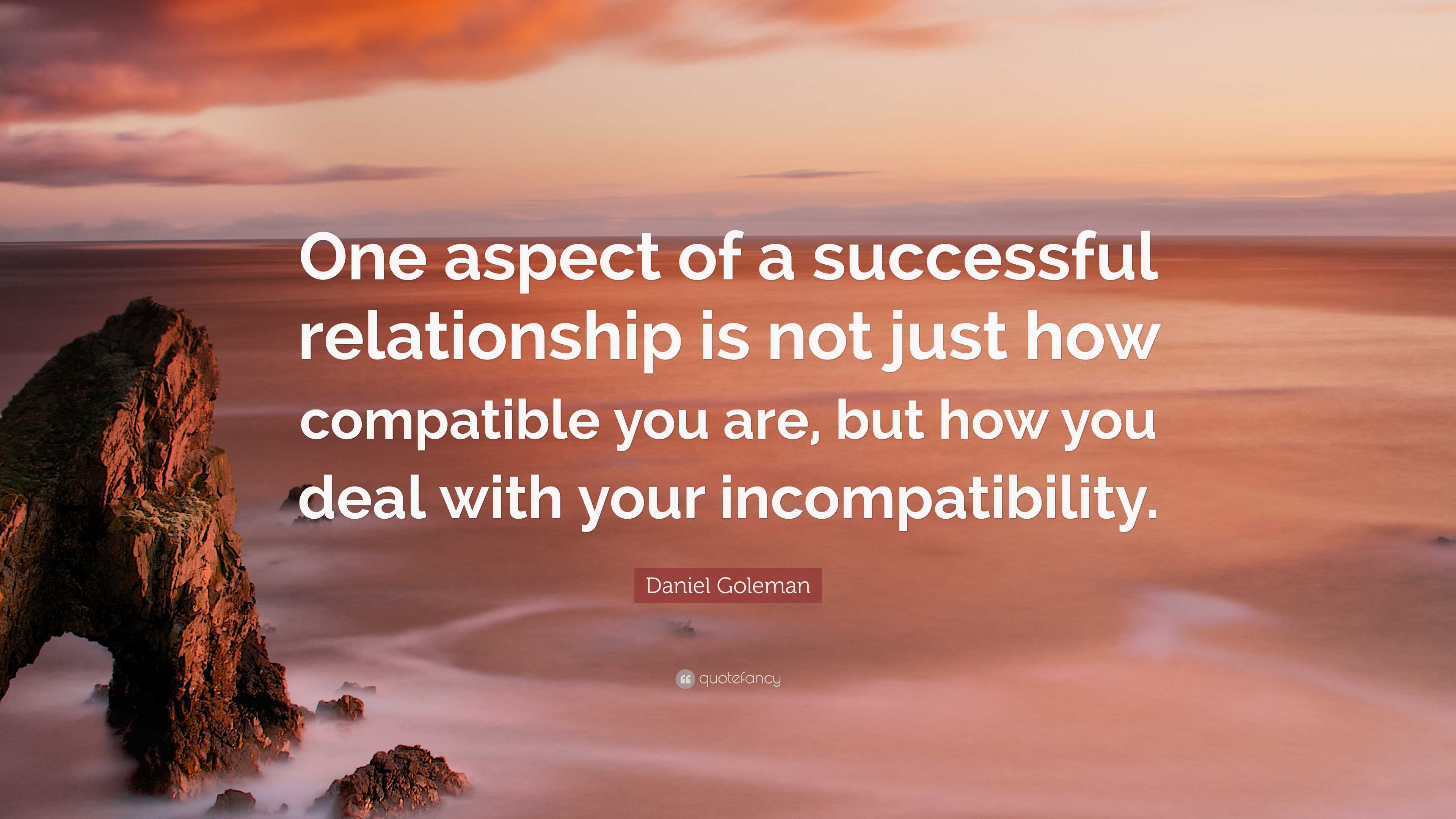 Daniel Goleman Quote: “One aspect of a successful relationship is not ...