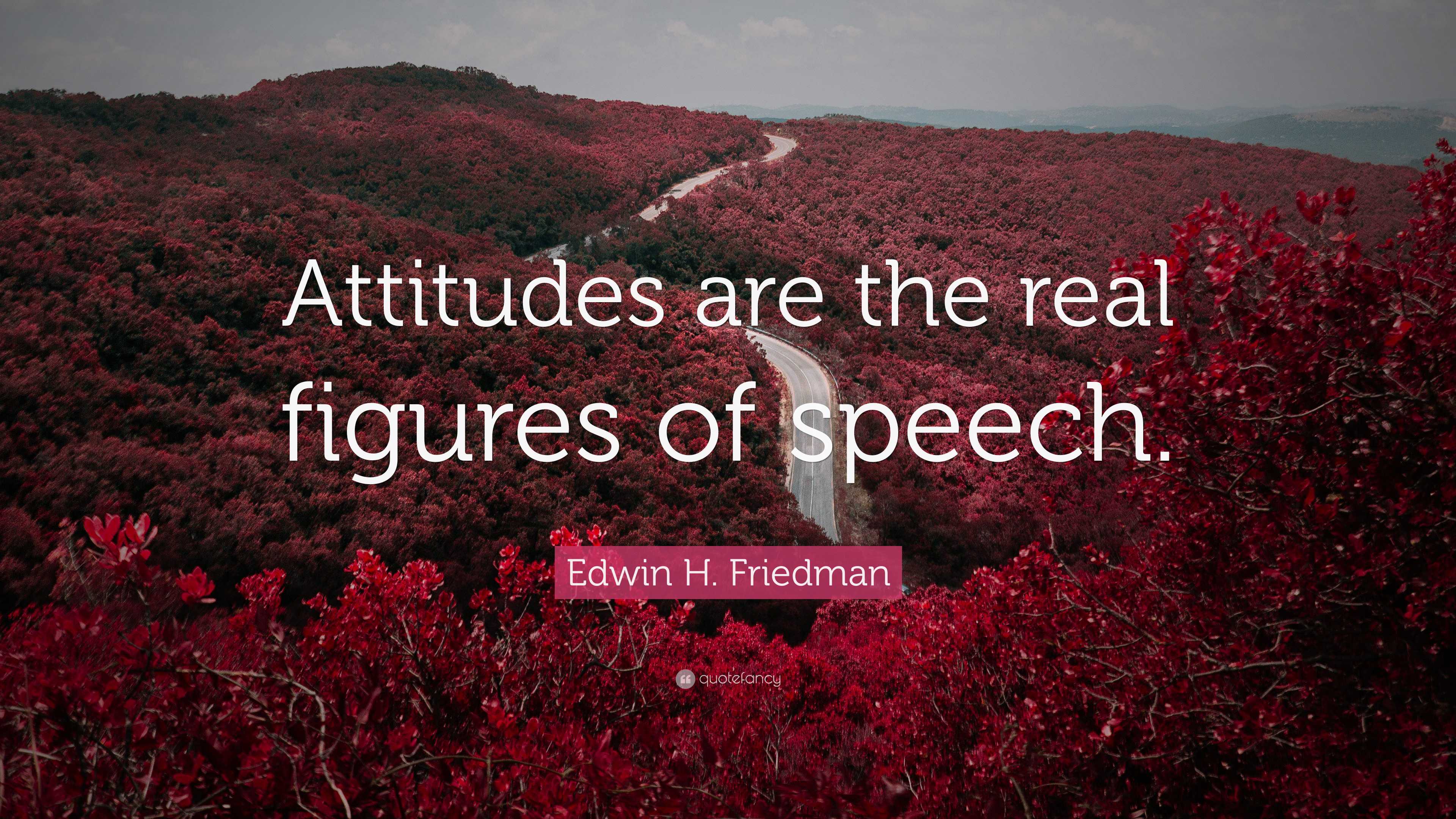 Edwin H. Friedman Quote: “Attitudes are the real figures of speech.”