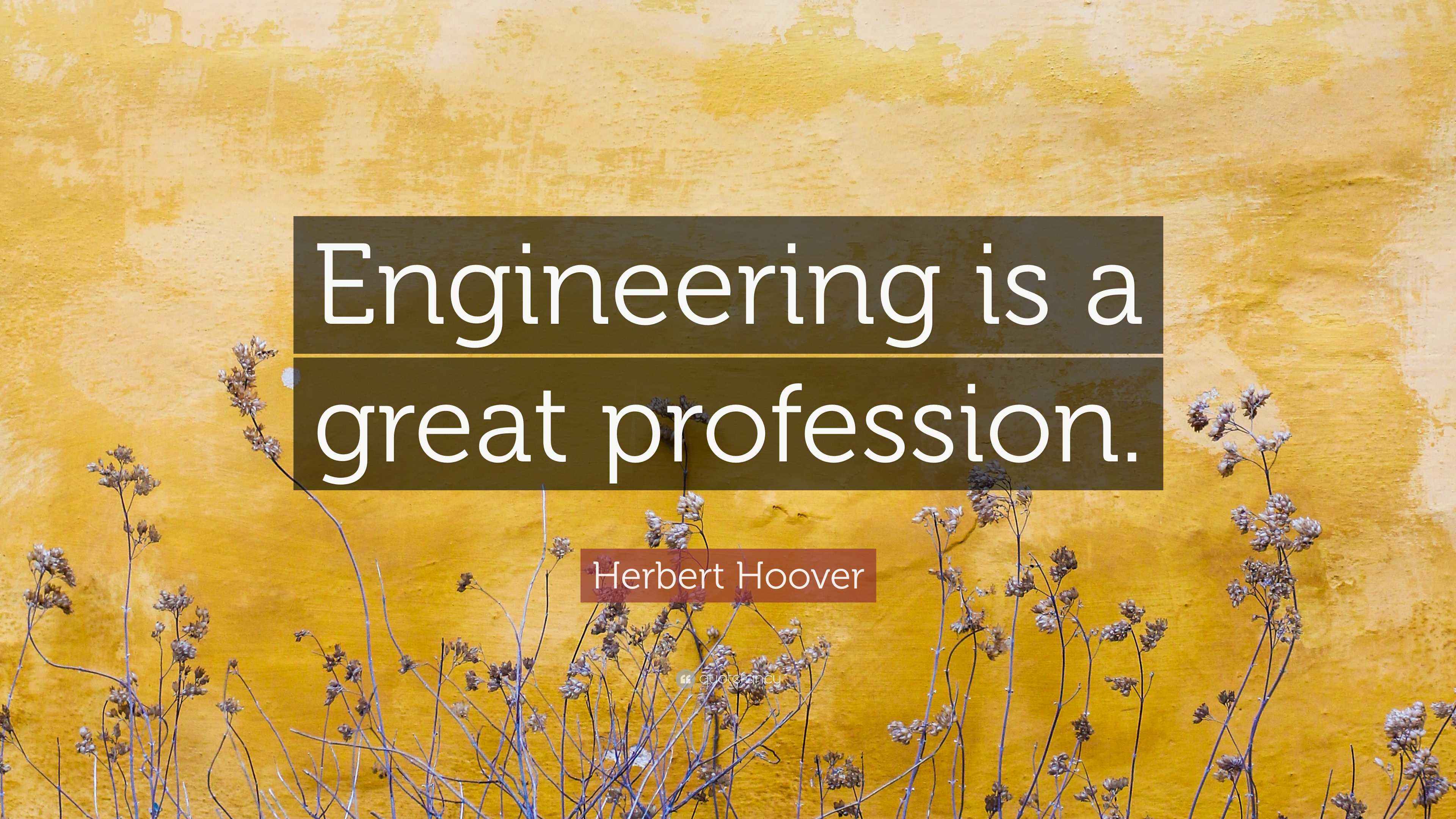 Herbert Hoover Quote: “Engineering is a great profession.”