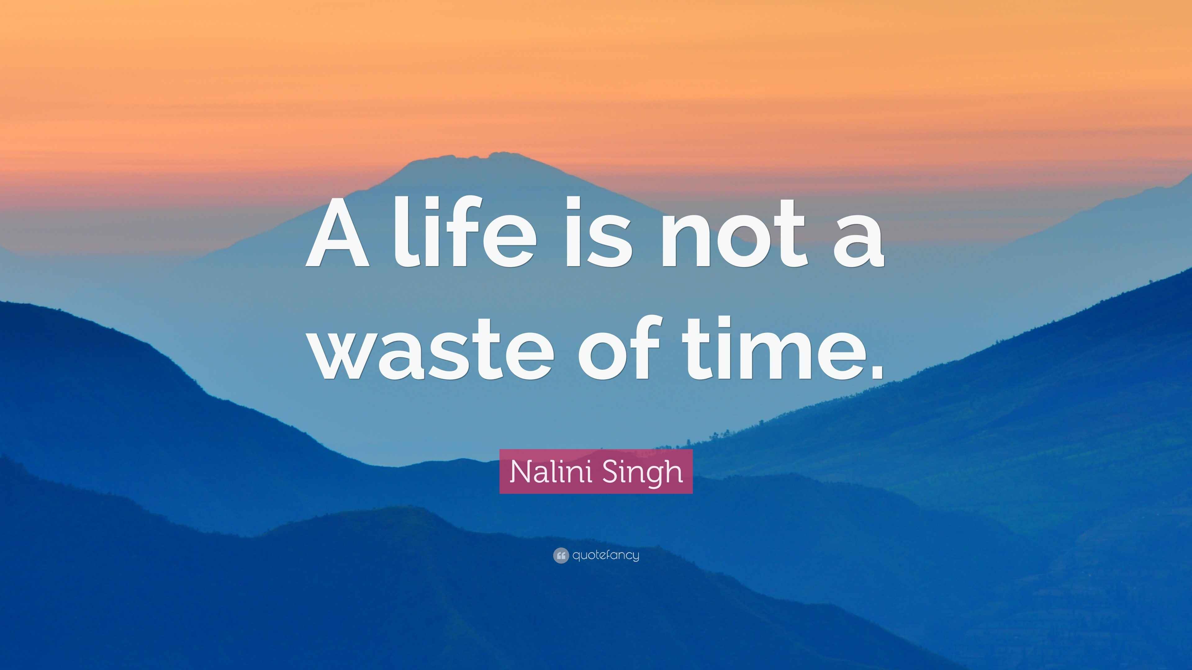 Nalini Singh Quote: “A life is not a waste of time.”