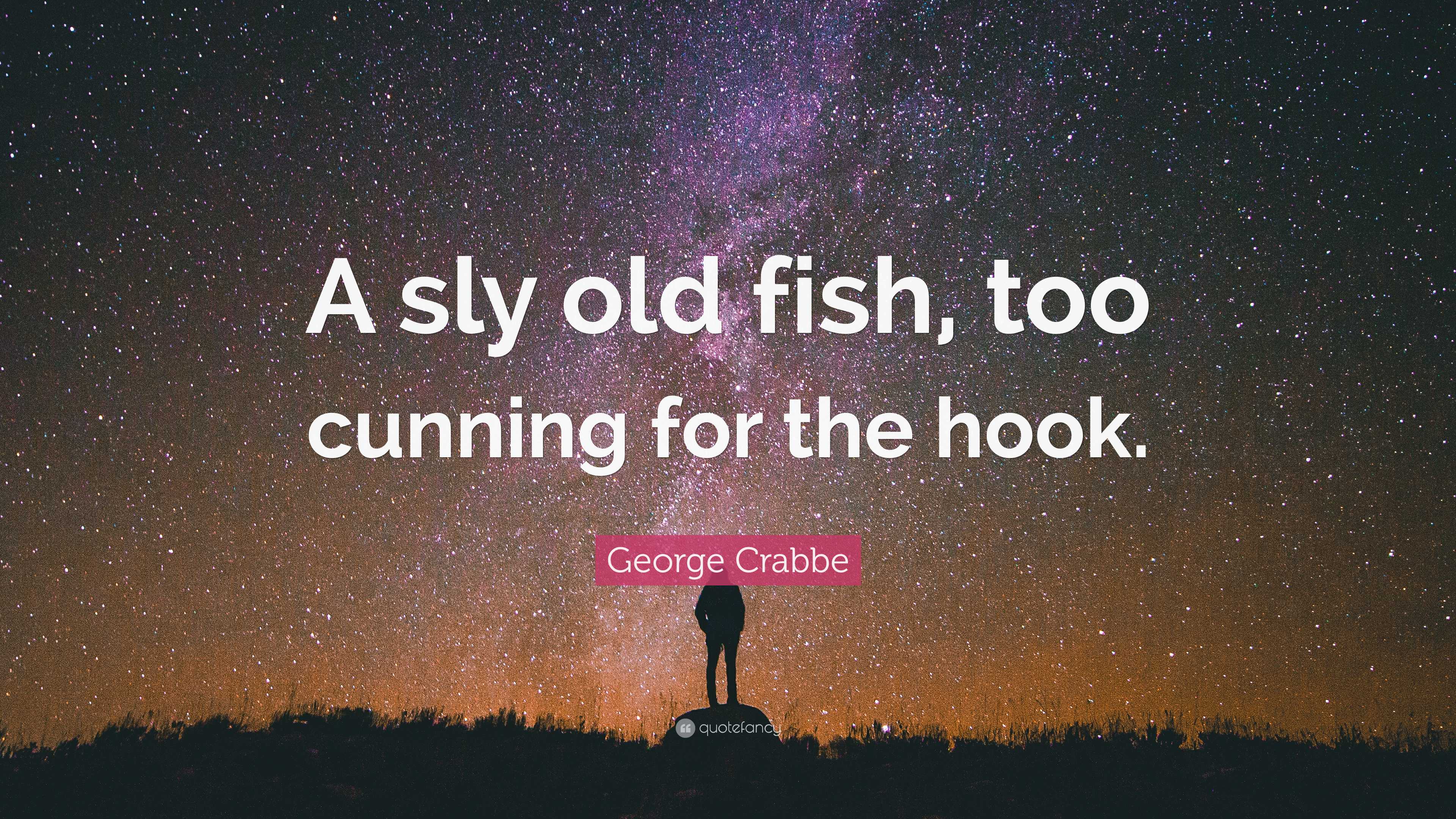 George Crabbe Quote: “A sly old fish, too cunning for the hook.”