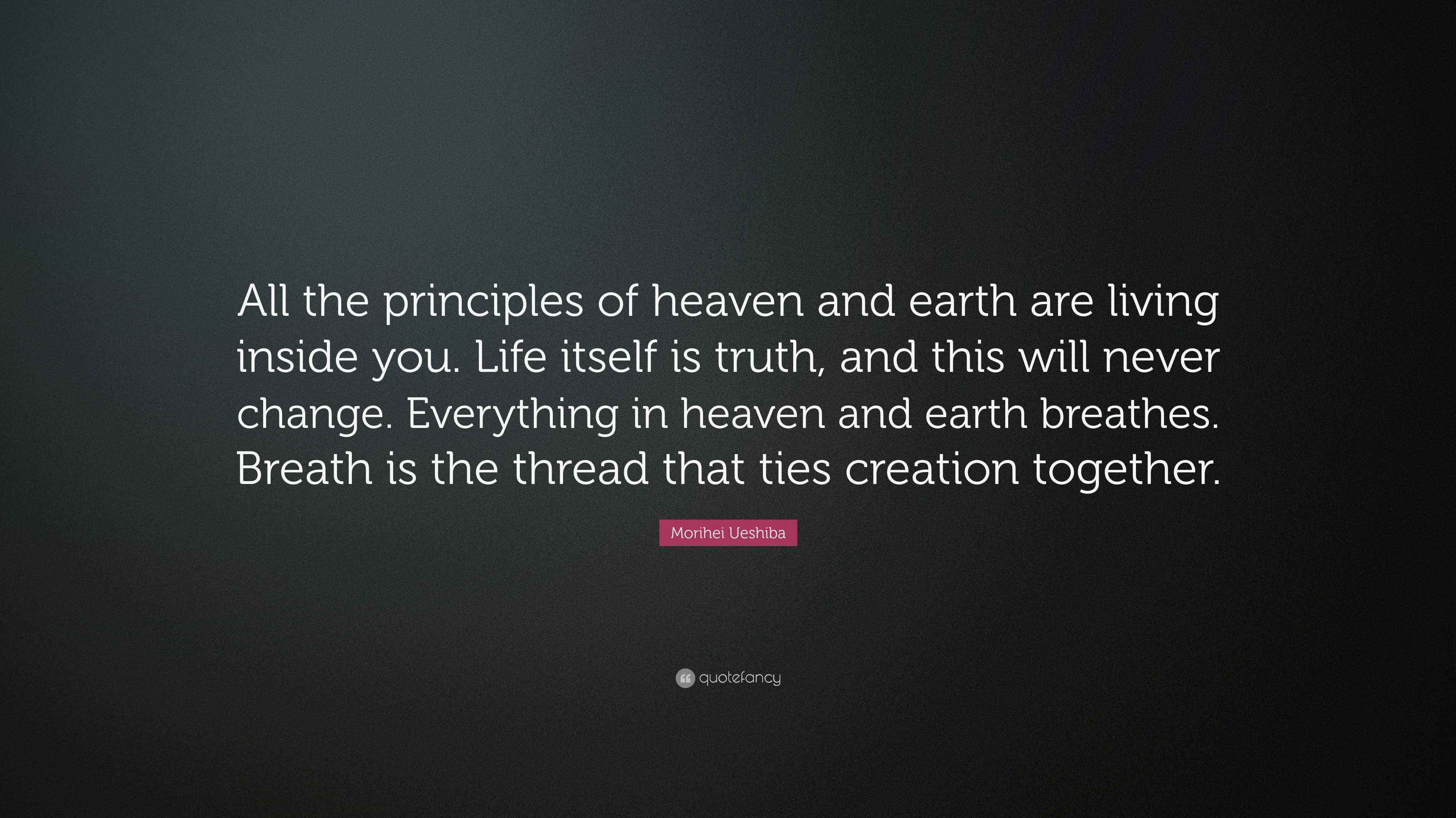 Morihei Ueshiba Quote: “All the principles of heaven and earth are ...