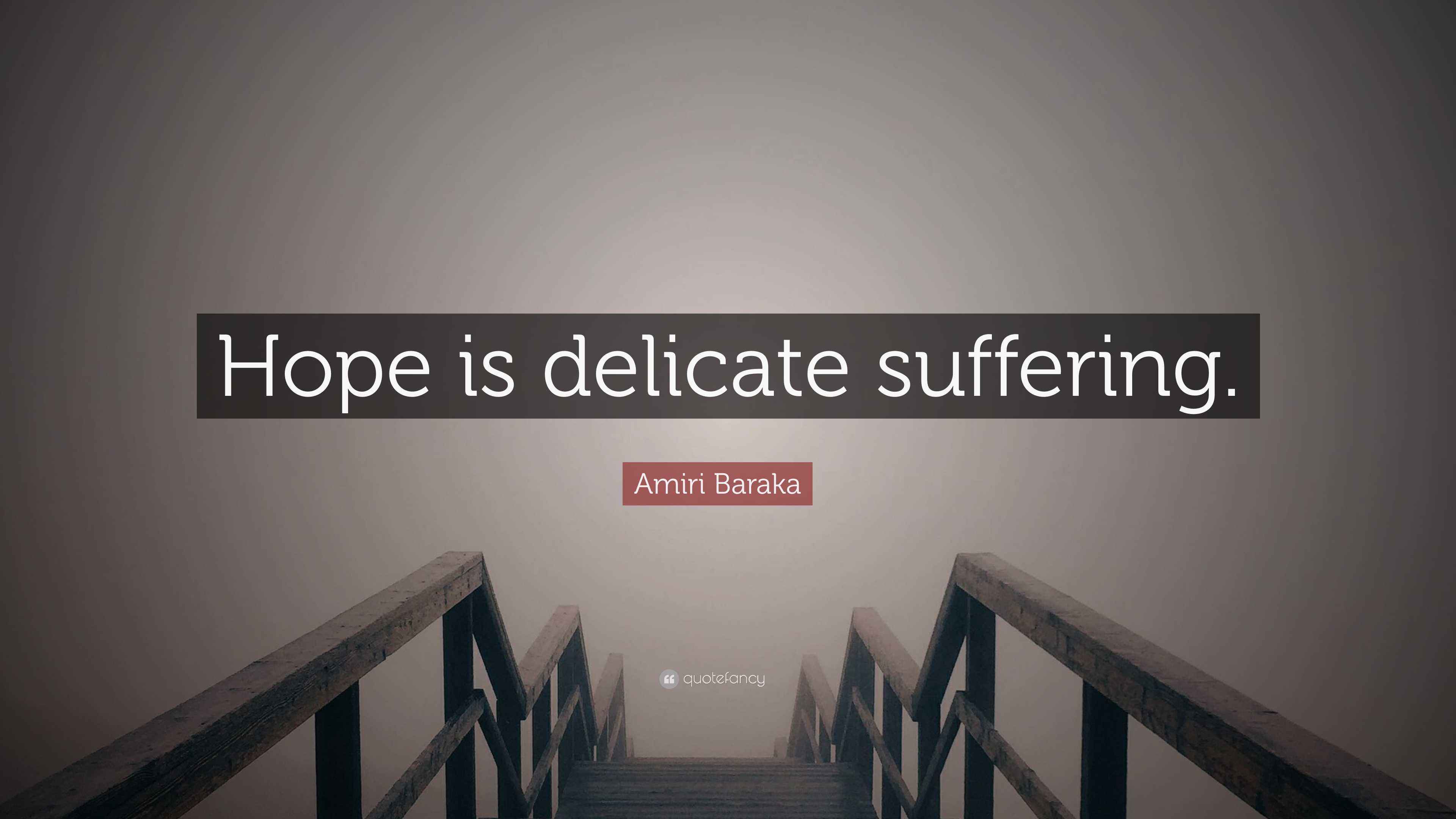 Amiri Baraka Quote: “Hope is delicate suffering.”
